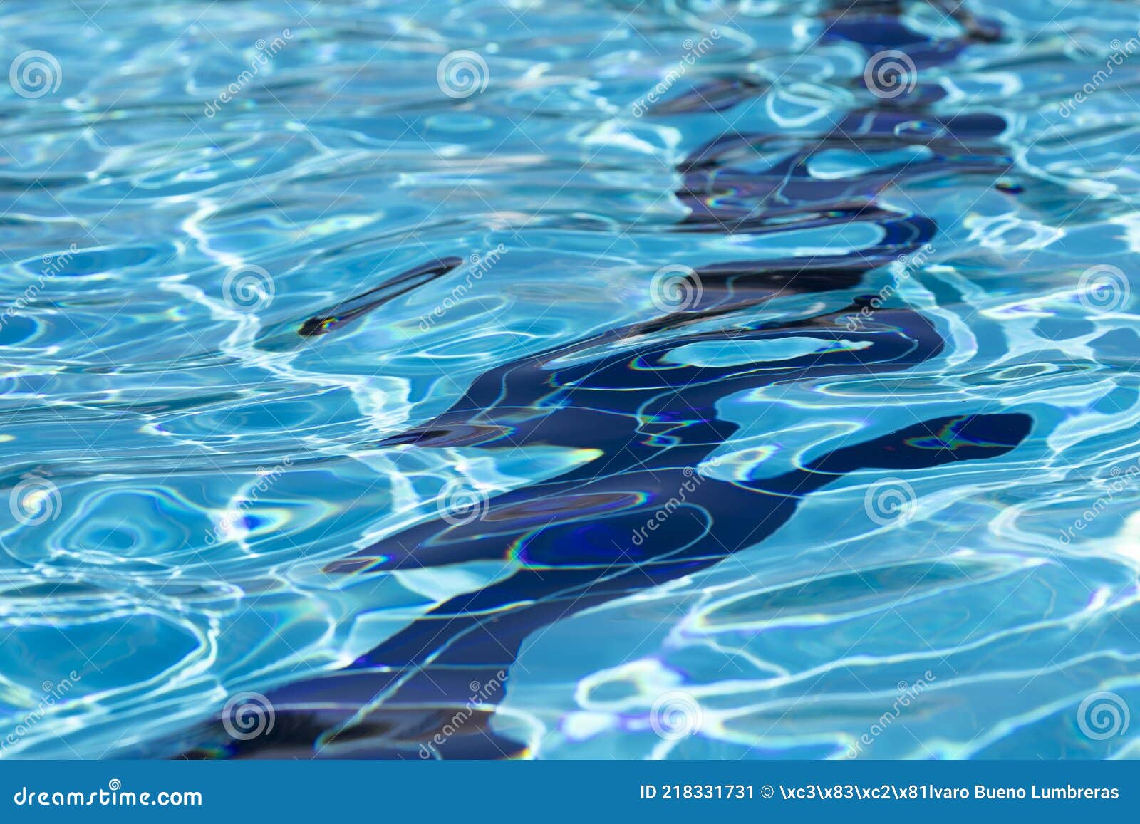 Waves and Reflections in a Swimming Pool, in Summer, Spain Stock Image ...
