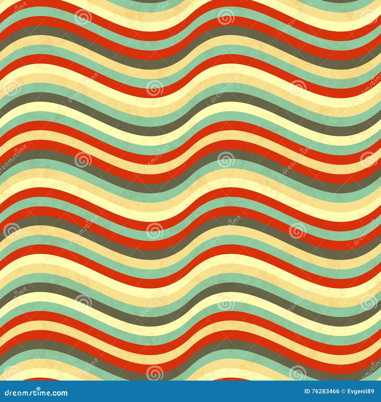 Waves in Retro Colours, Abstract Seamless Pattern Stock Illustration ...