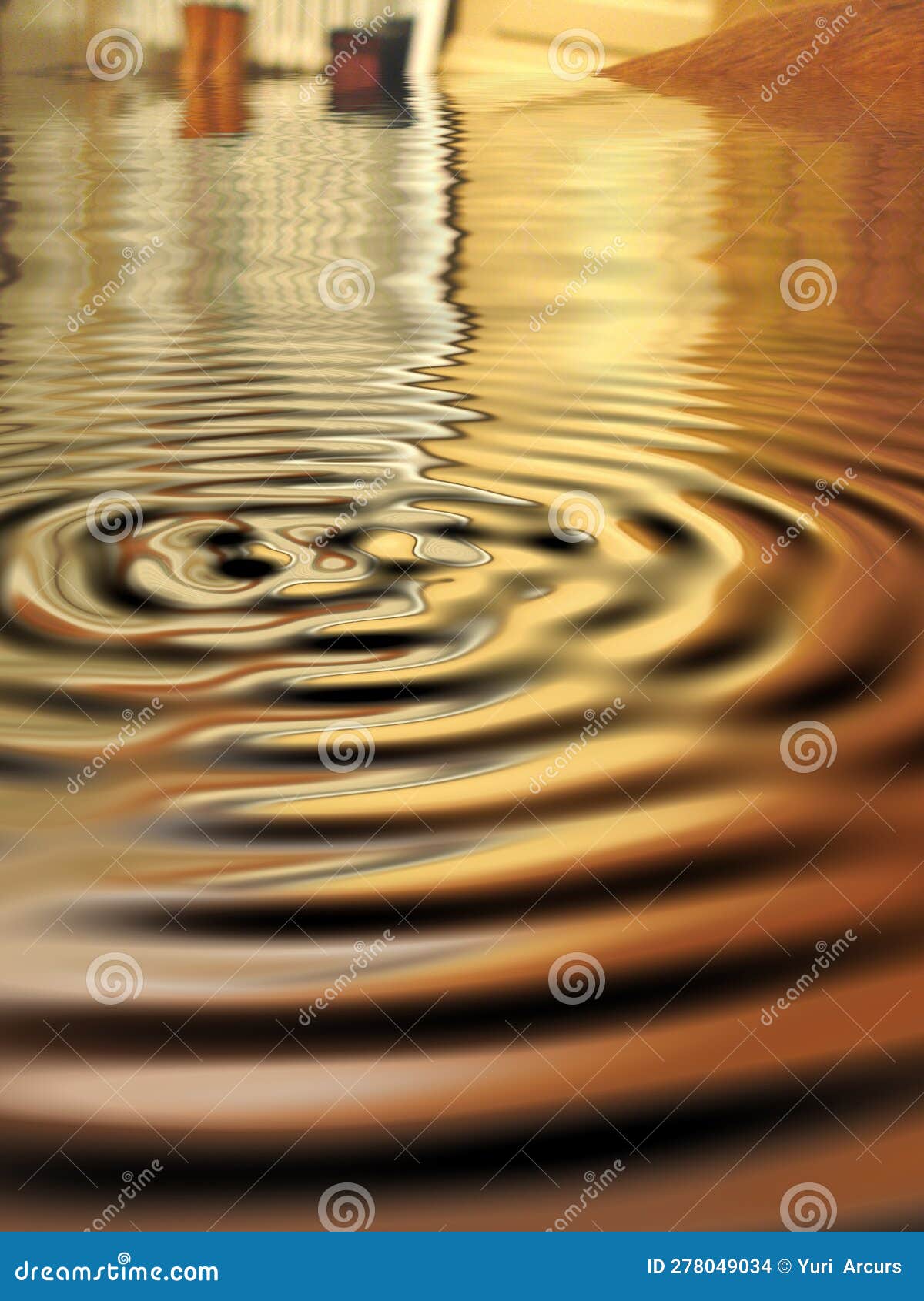 Waves, Ripple and Gold with Water Drop Pattern with Mockup for 3d ...