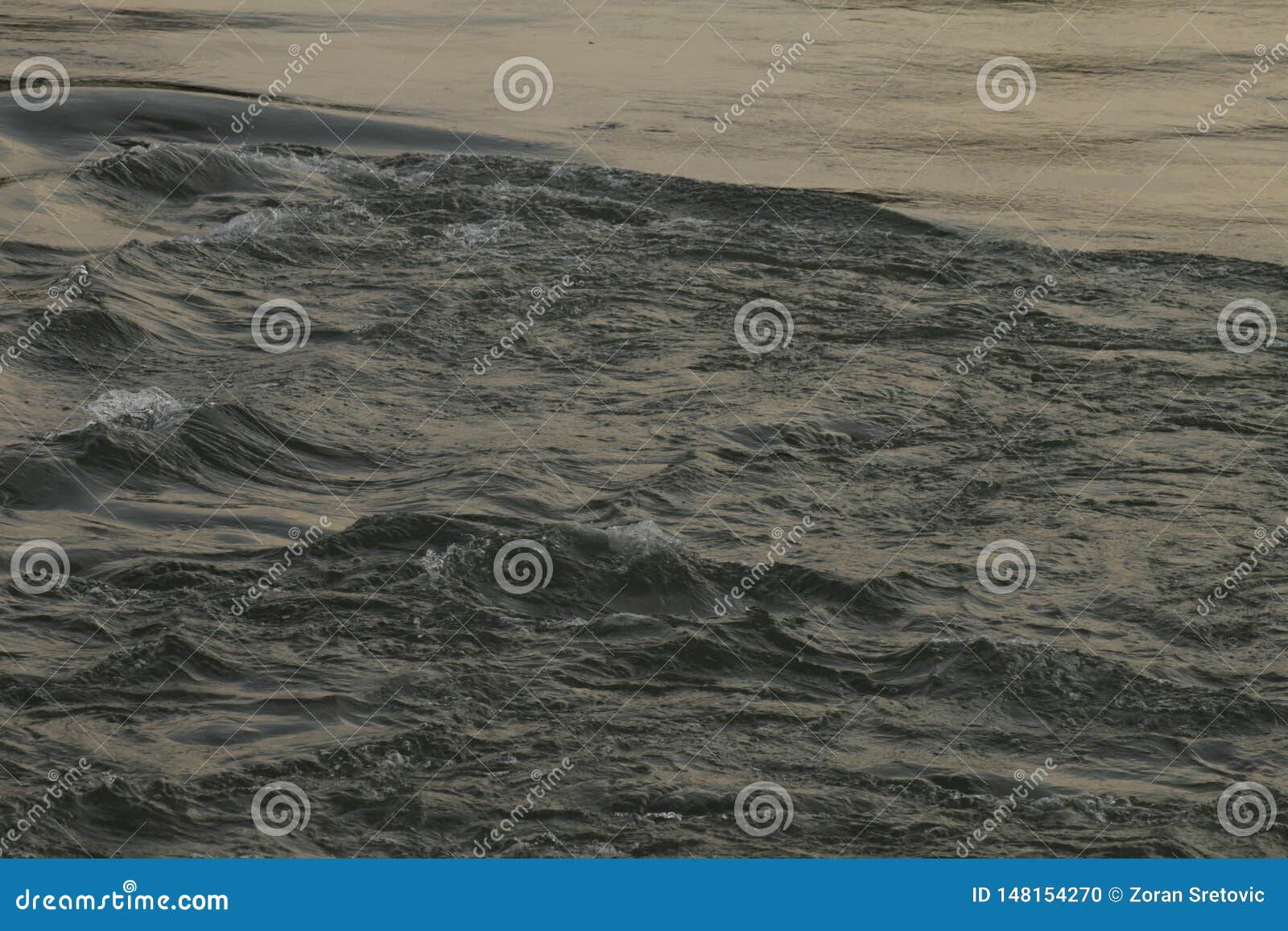 Waves of the River. Water Waves of a Large River. Stock Photo - Image ...