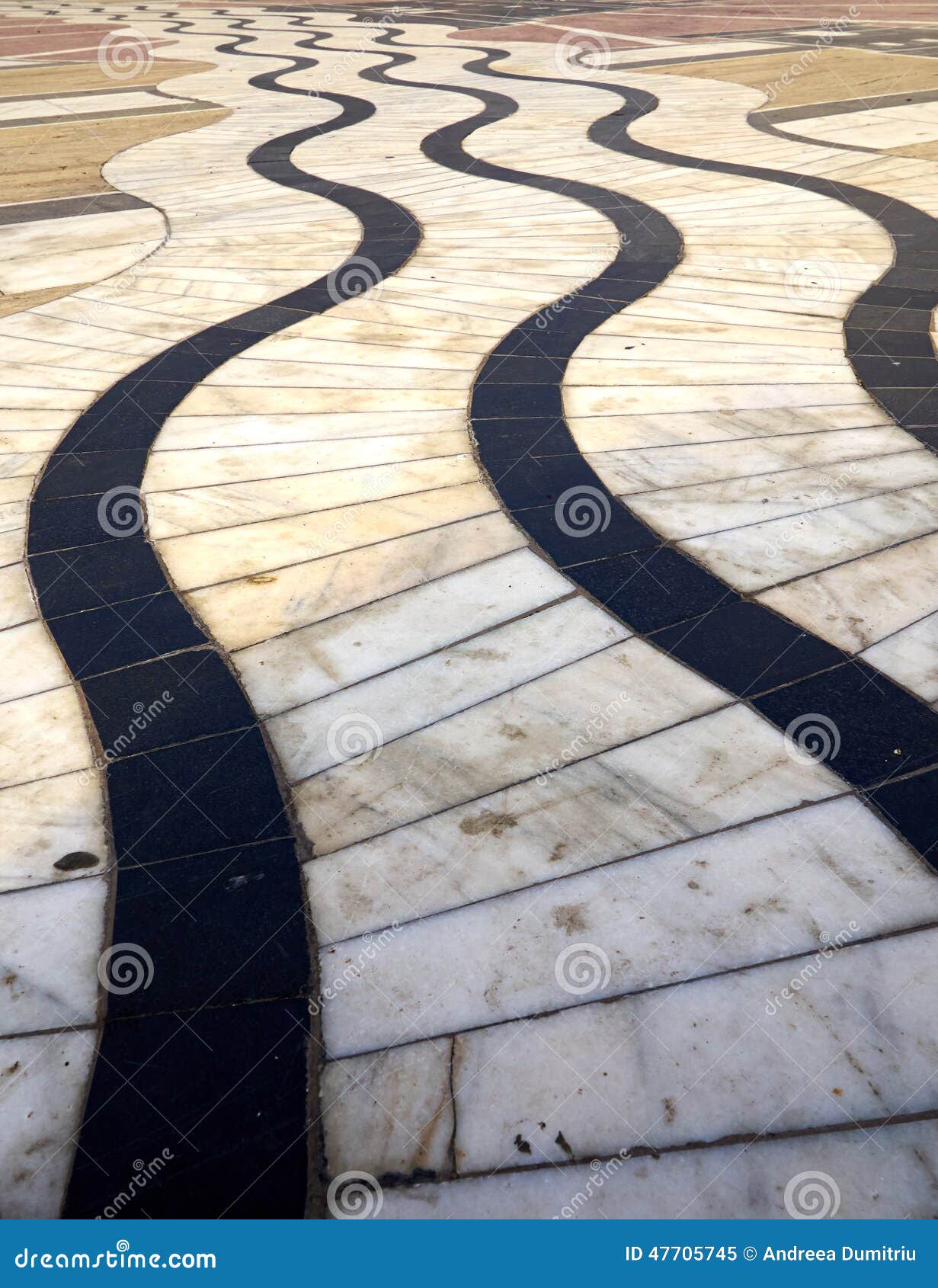 Waves on Road stock image. Image of white, concrete, path - 47705745