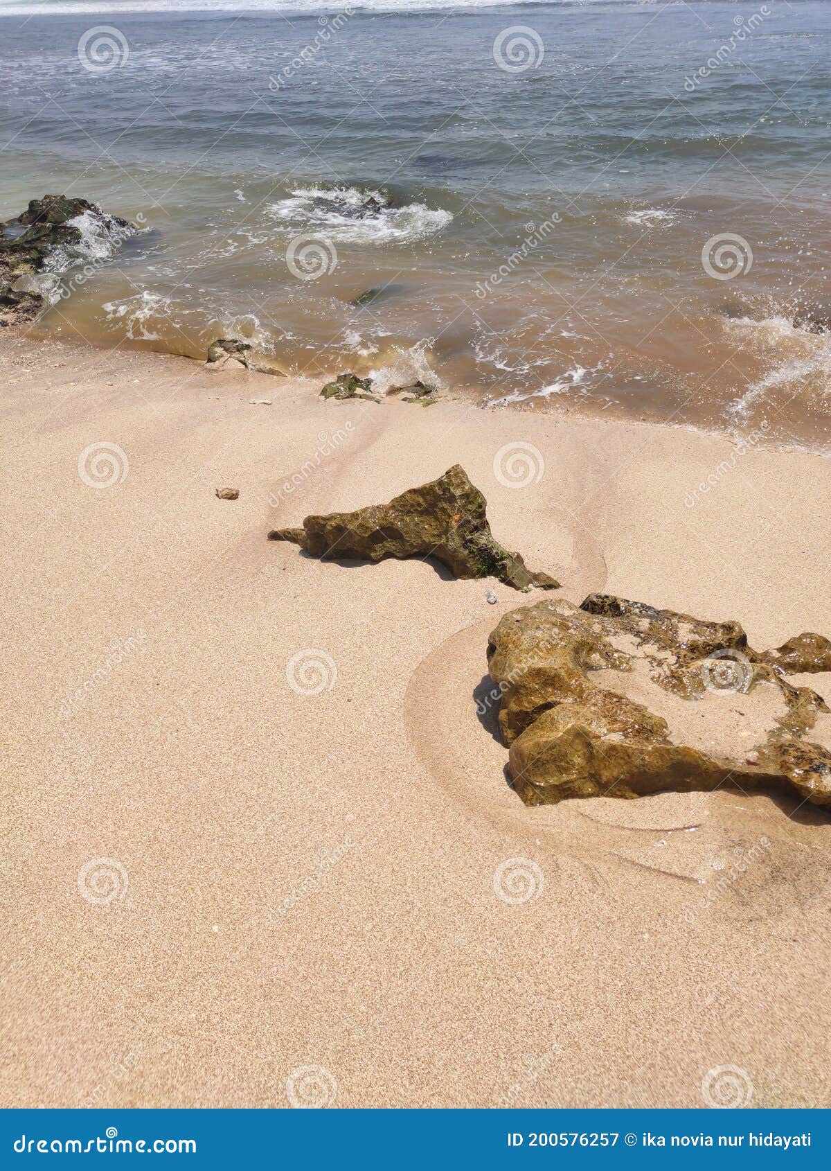 Waves, Rock, Sand in the Beach Stock Image - Image of rock, sand: 200576257