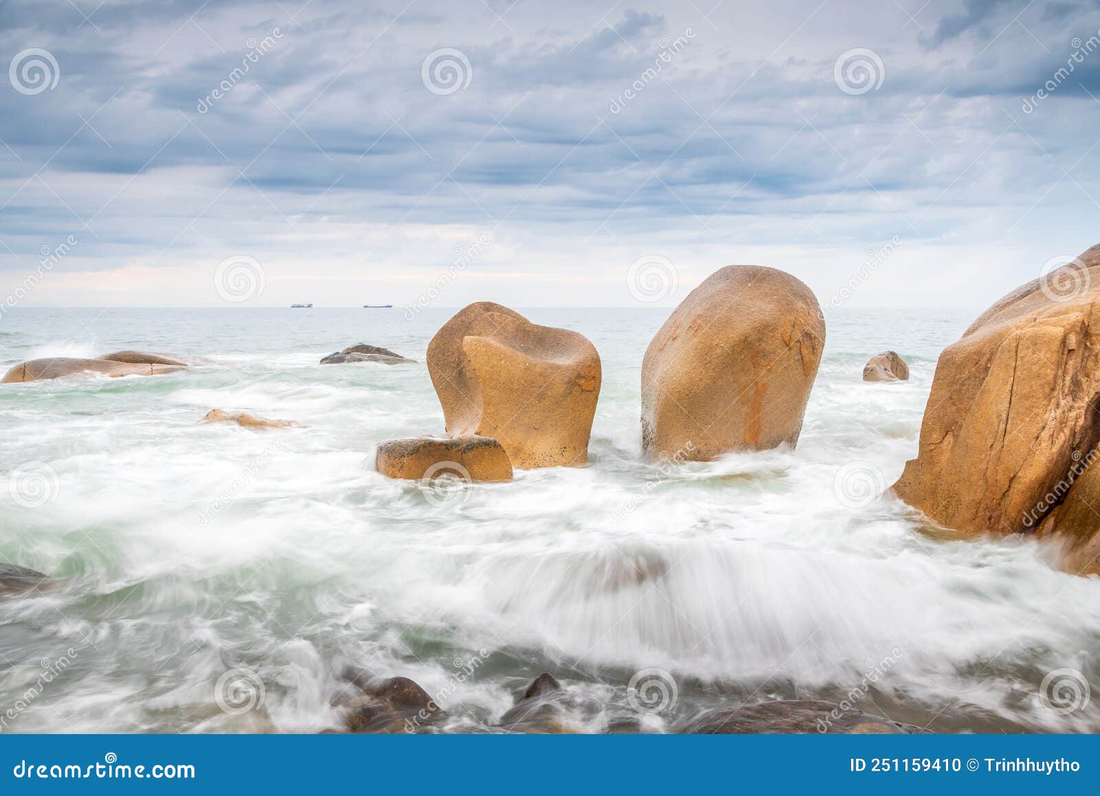 Waves on the Rocks in the Center of Vietnam Stock Photo - Image of ...