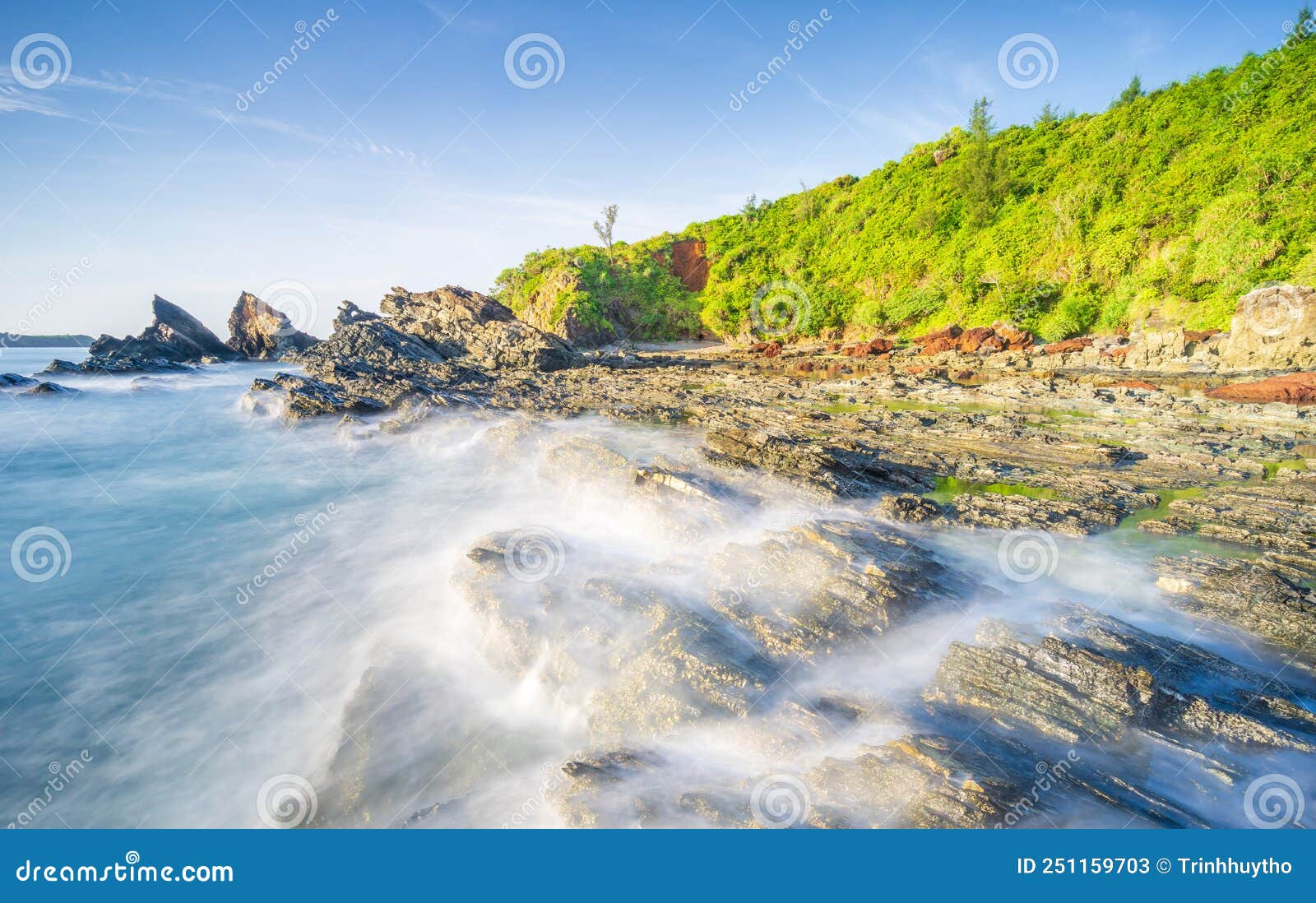 Waves on the Rocks in the Center of Vietnam Stock Image - Image of ...