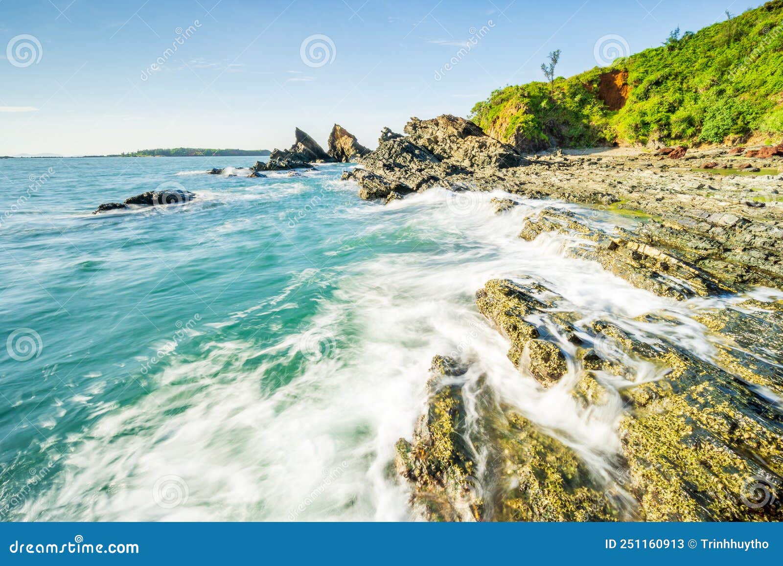 Waves on the Rocks in the Center of Vietnam Stock Image - Image of ...