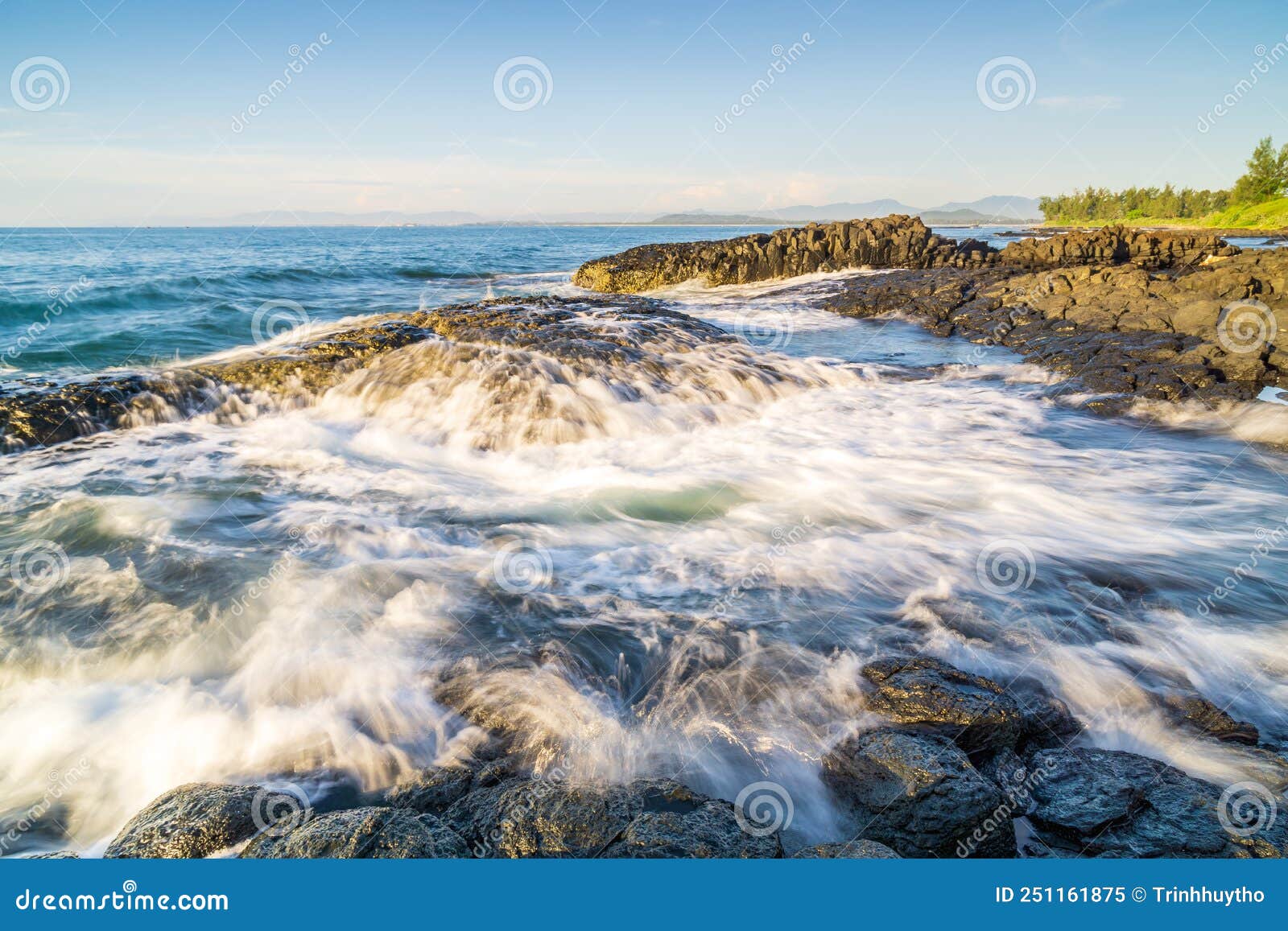 Waves on the Rocks in the Center of Vietnam Stock Image - Image of ...
