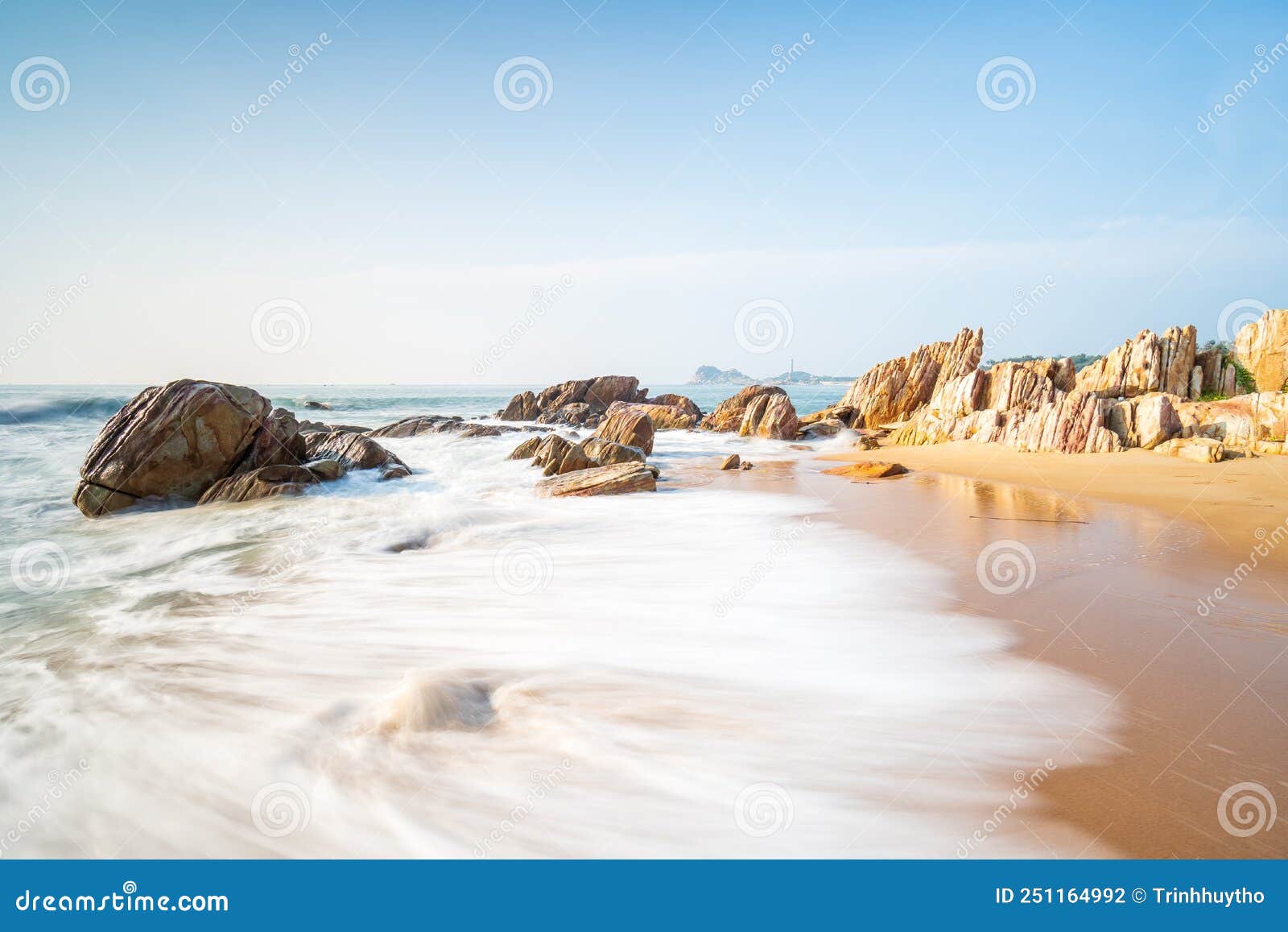 Waves on the Rocks in the Center of Vietnam Stock Photo - Image of ...