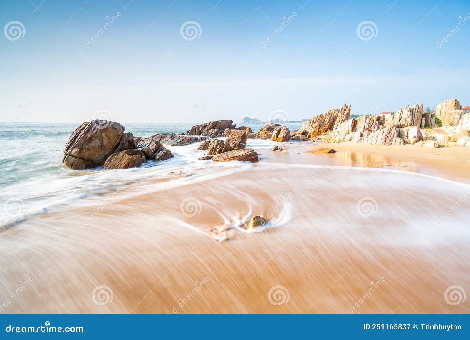 Waves on the Rocks in the Center of Vietnam Stock Image - Image of ...