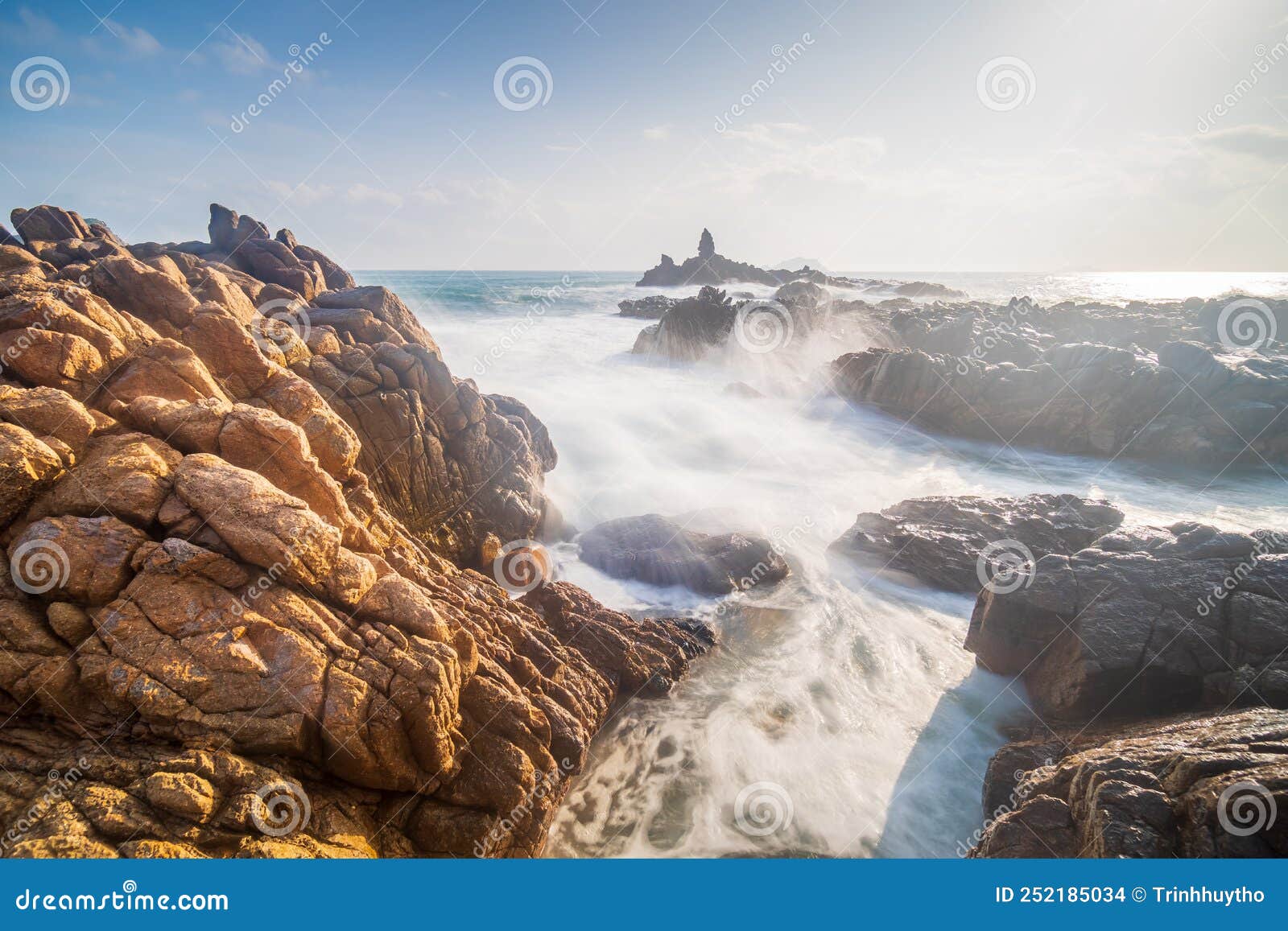 Waves on the Rocks in the Center of Vietnam Stock Photo - Image of ...