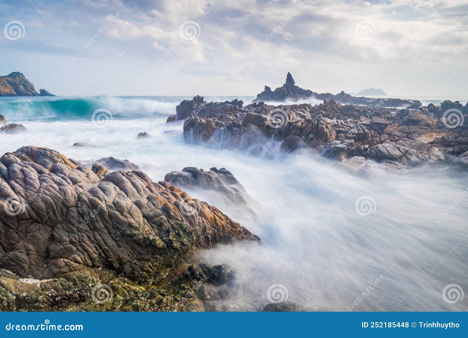 Waves on the Rocks in the Center of Vietnam Stock Photo - Image of ...