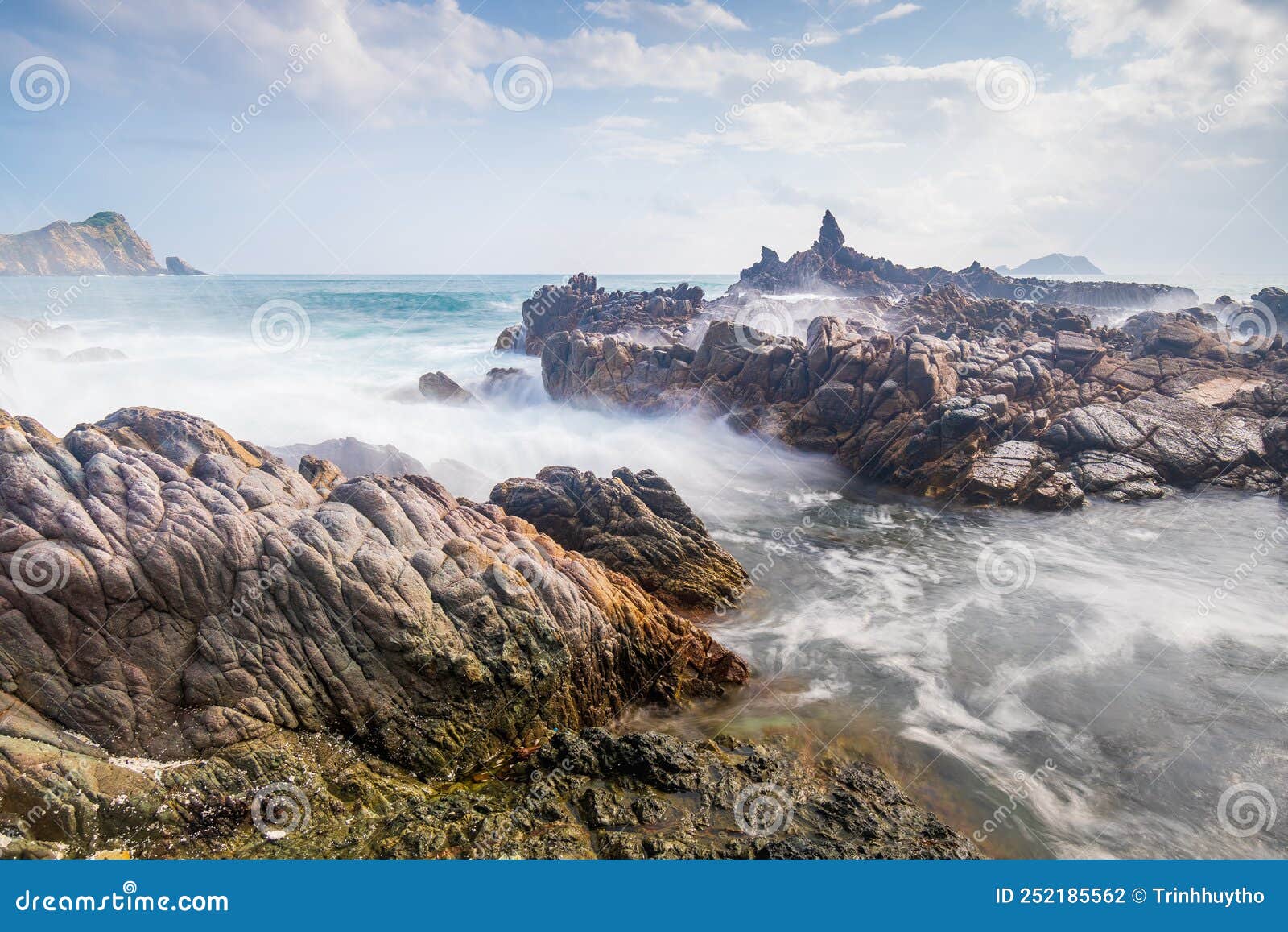Waves on the Rocks in the Center of Vietnam Stock Photo - Image of ...