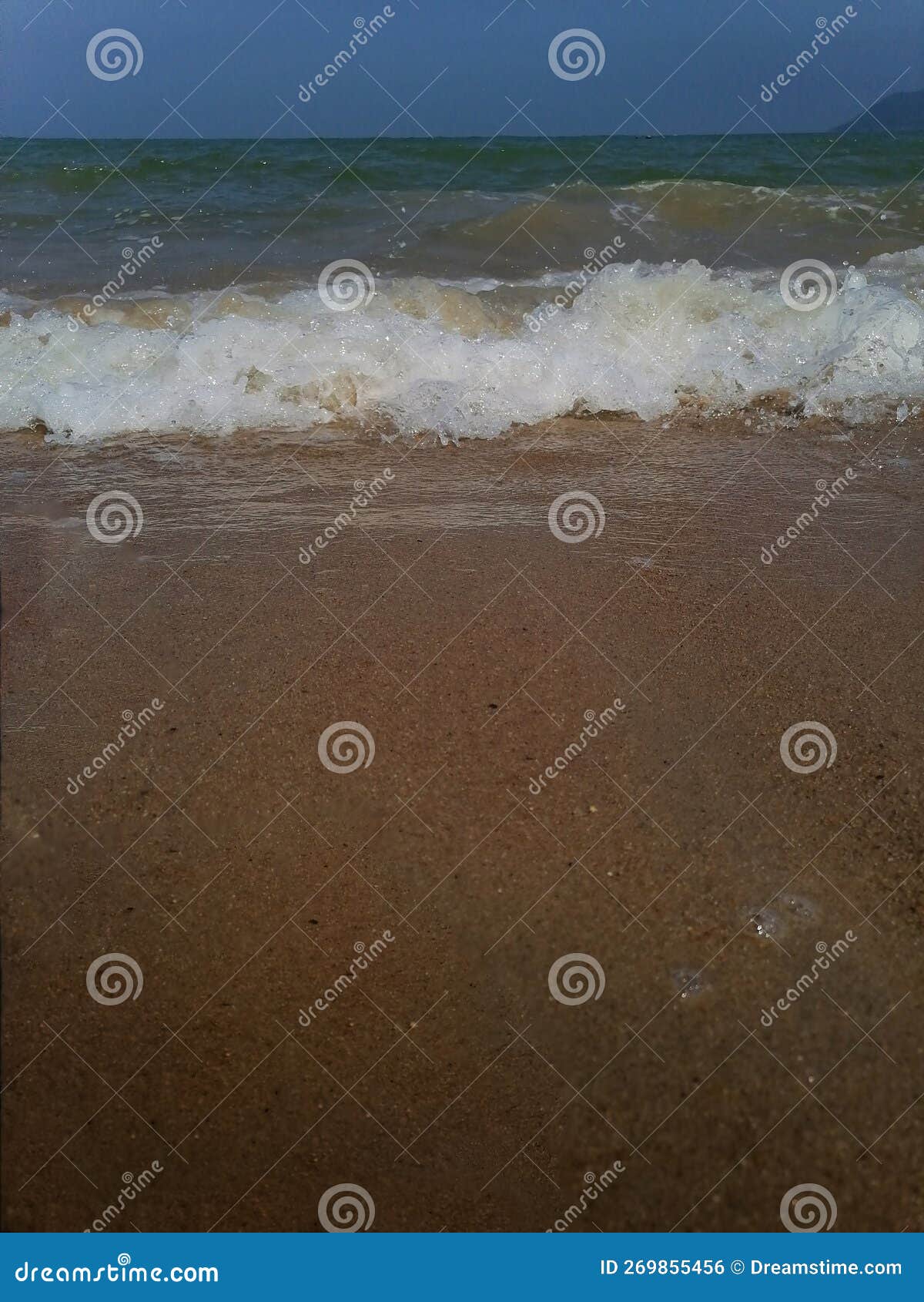 Waves Roll on the Sandy Shore Stock Photo - Image of waves, sandy ...