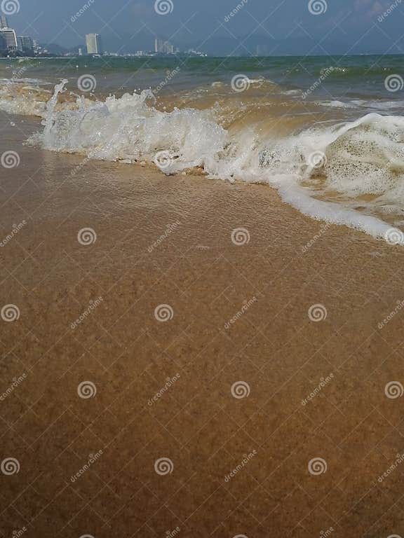 Waves Roll on the Sandy Shore Stock Image - Image of sandy, roll: 269855607