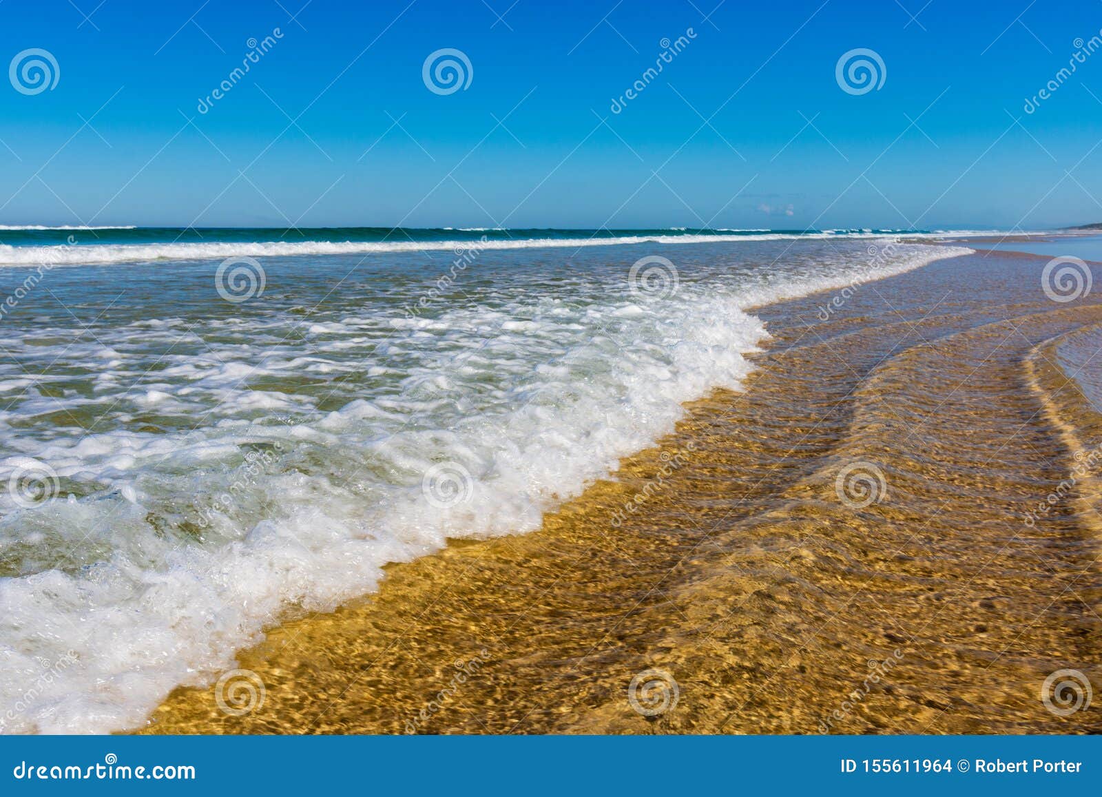 Waves Rolling in on the Beach Stock Photo - Image of blue, south: 155611964