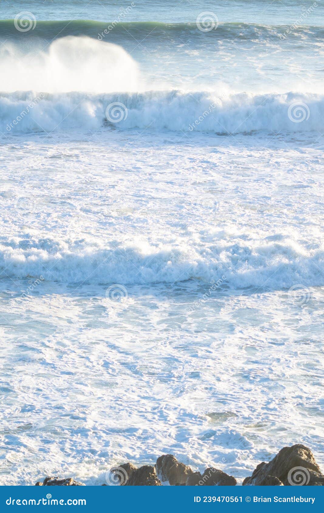 Waves Rolling in from Horizon Stock Image - Image of travel, white ...