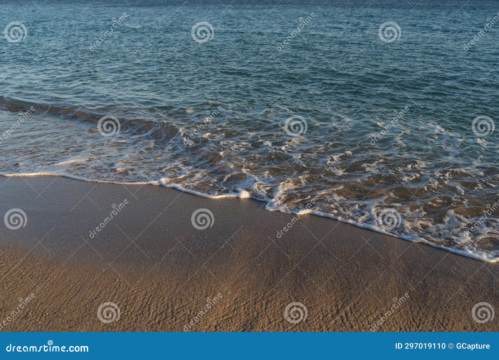 Waves Rolling on a Sandy Beach on a Sunny Day Stock Photo - Image of ...