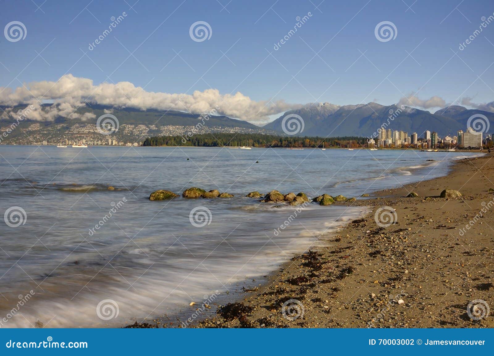 Waves Rushing To the Beach with Slow Shutter Speed Stock Photo - Image ...