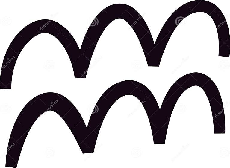 Waves Scribble Hand Drawn stock vector. Illustration of paint - 321588170