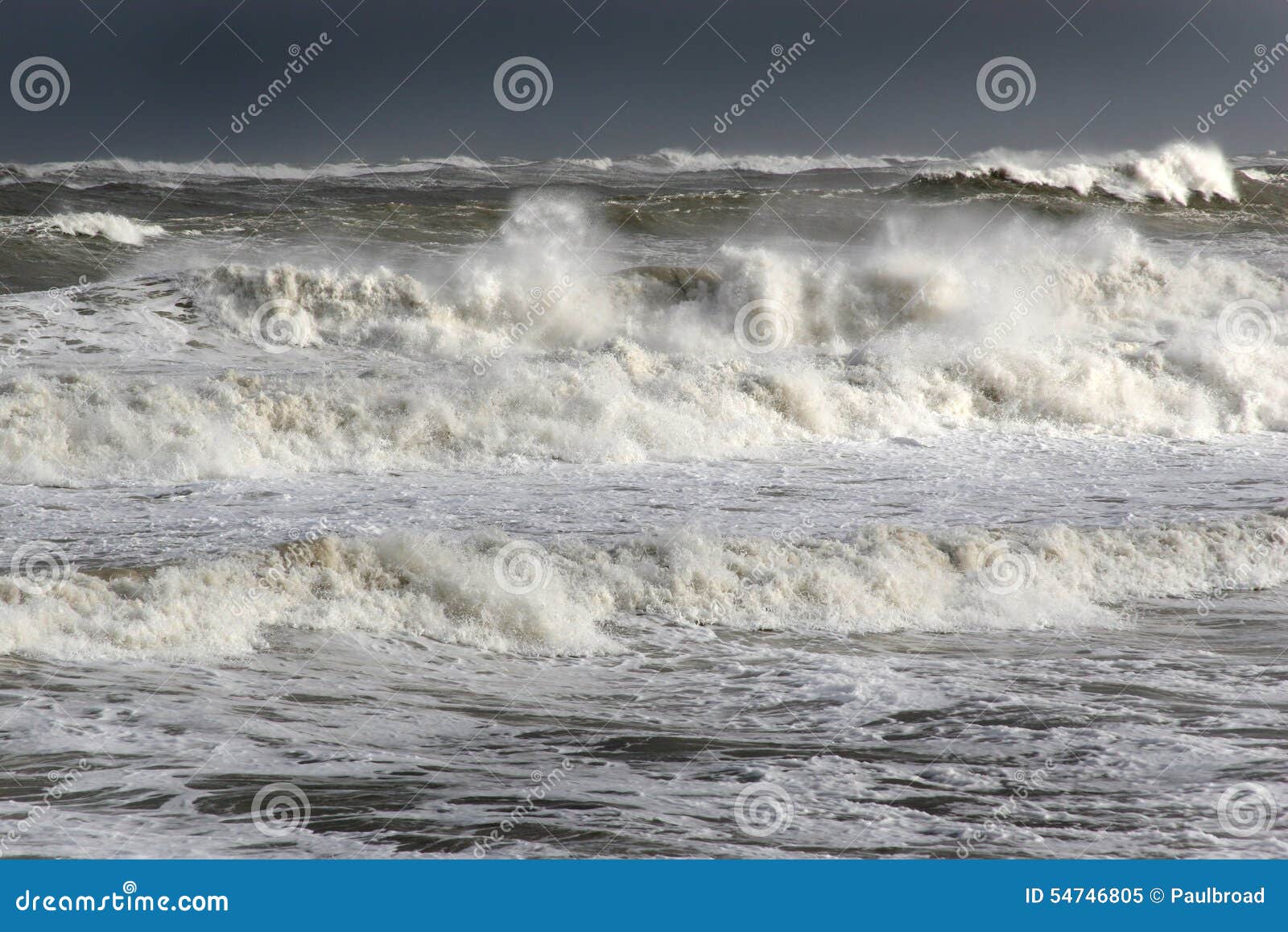 Waves at Sea in Strong Wind. Stock Image - Image of swim, holiday: 54746805