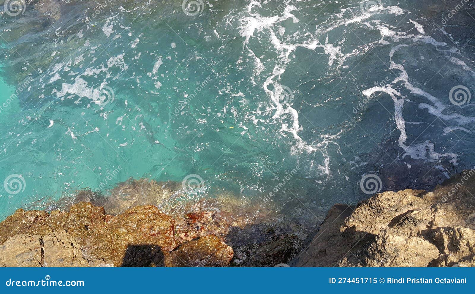 Waves of Sea Water from the Edge of Cliff Stock Image - Image of edge ...