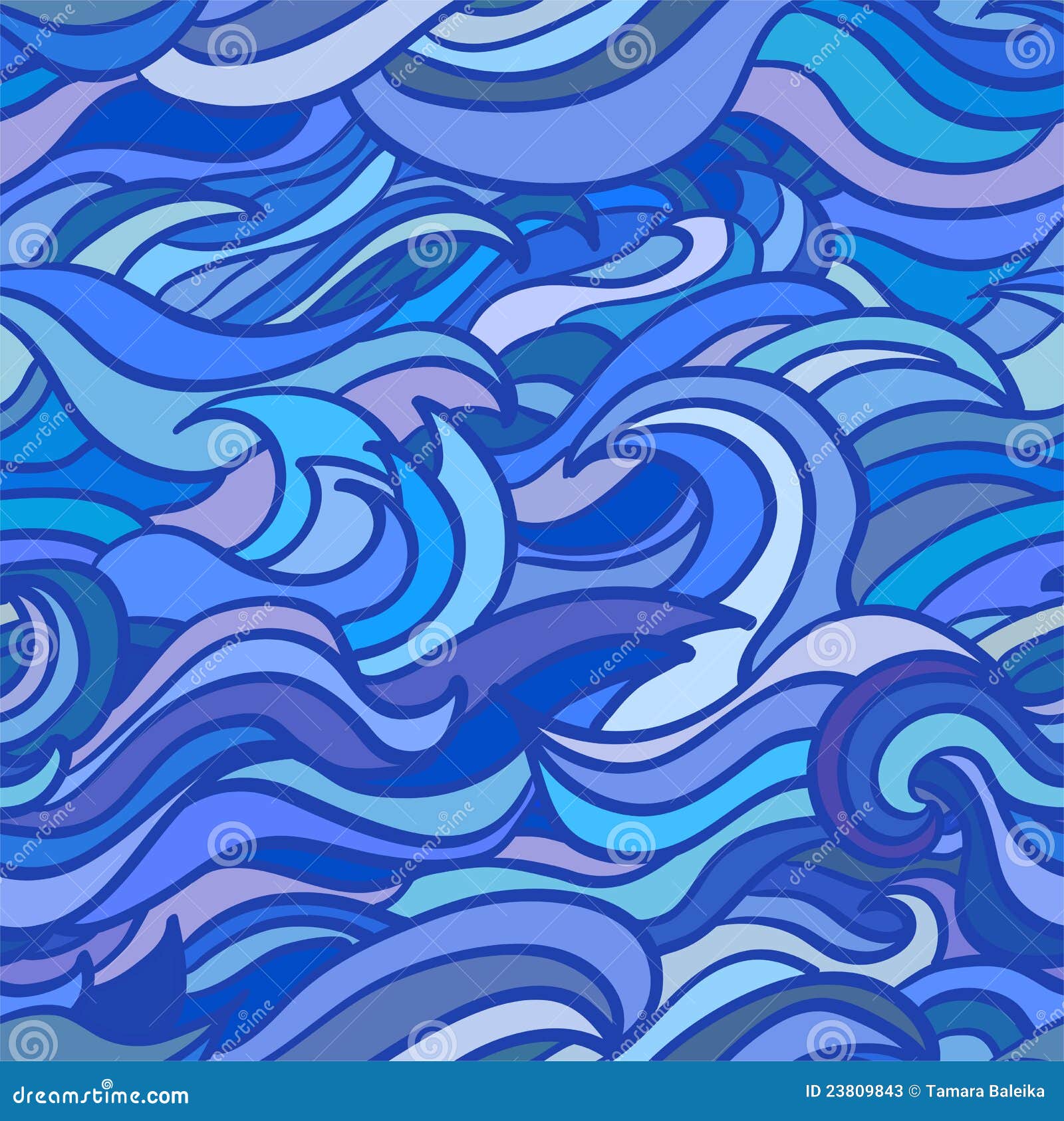 Waves Seamless Pattern. Greek Vector Ornamental 3d Background. Ornate ...
