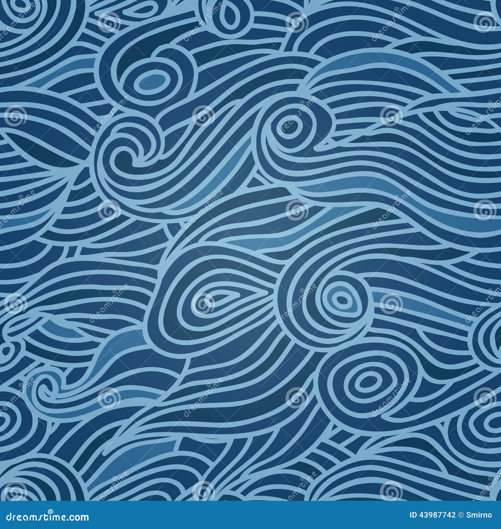 Waves Seamless Pattern, Deep Sea Background Stock Vector - Illustration ...
