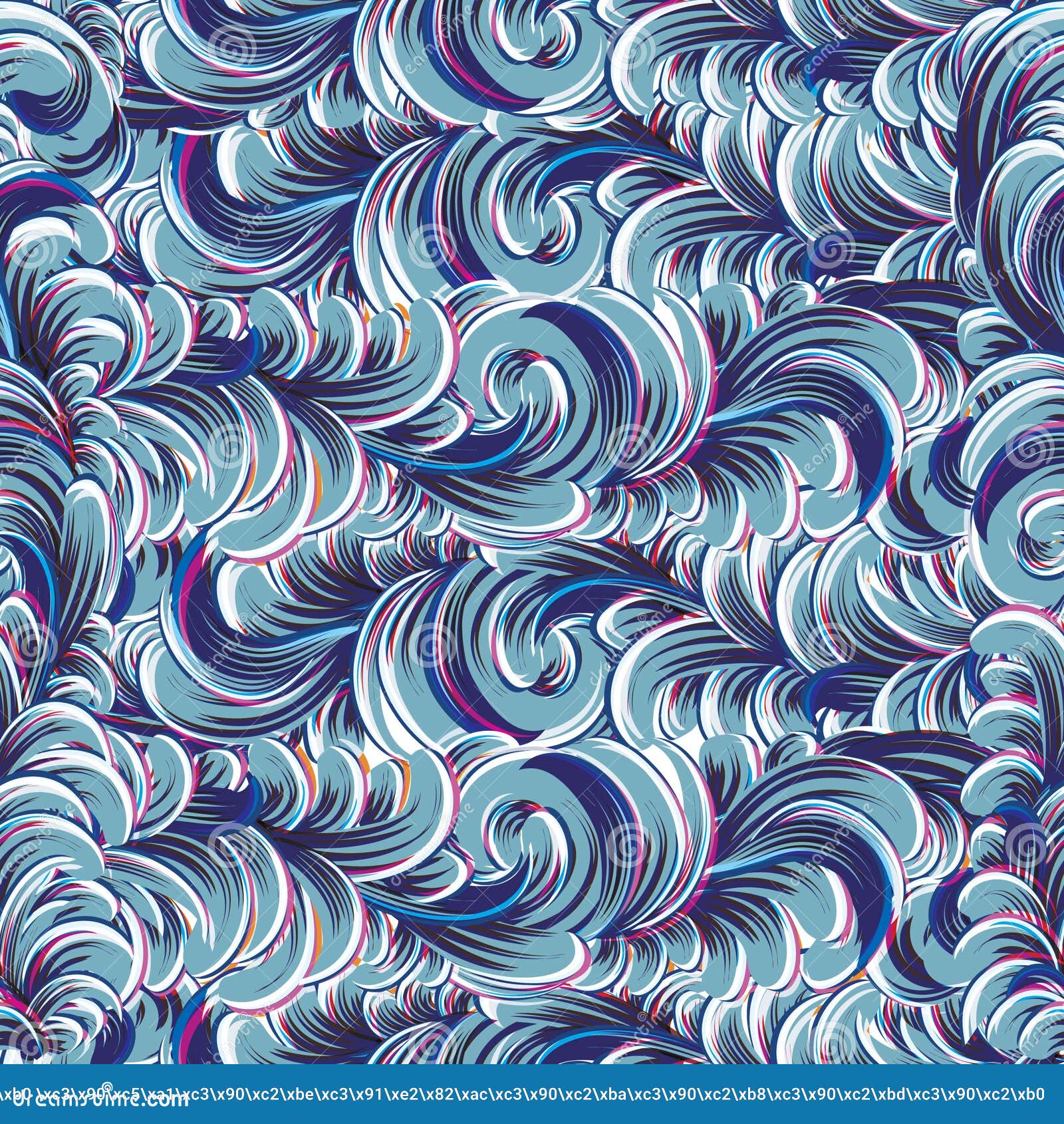 Waves. Seamless Vector Background Stock Vector - Illustration of ...
