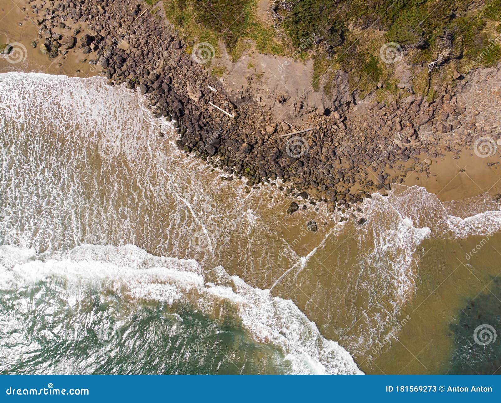 Waves on the Shore of the Pacific Ocean, Cliffs Beach and Water, Top ...