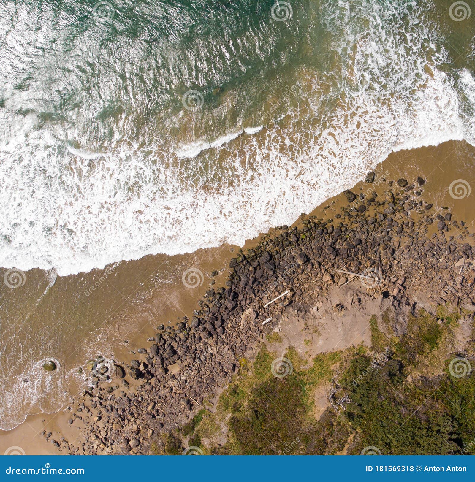 Waves on the Shore of the Pacific Ocean, Cliffs Beach and Water, Top ...