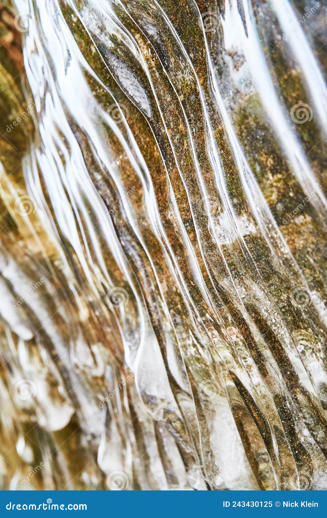Waves of Smooth Ice on Rock Wall in Winter Stock Image - Image of ...
