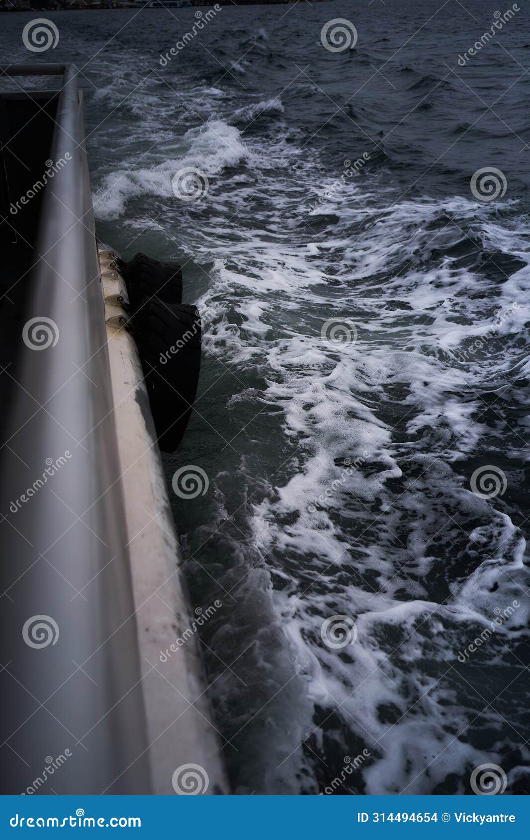 Waves Splash Over the Side of the Ship, Foam Stock Photo - Image of ...