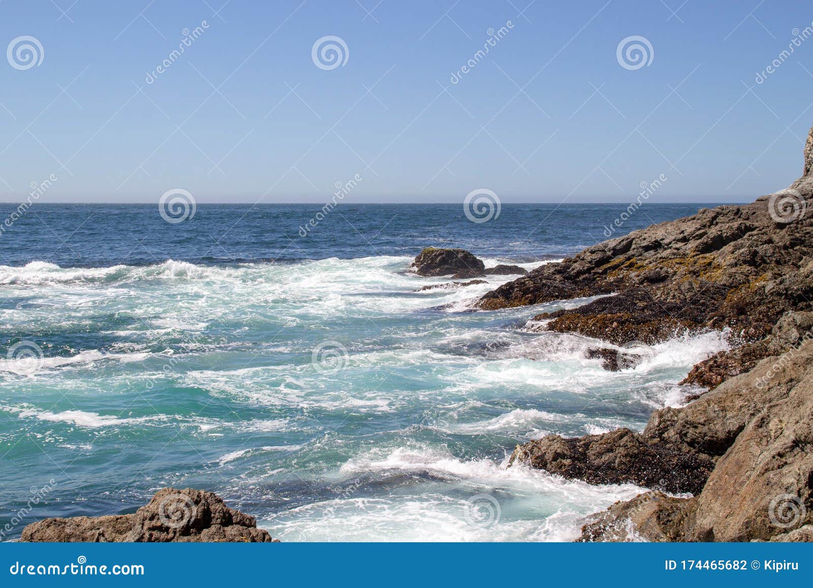 Waves Splashing Over Rocks at the Ocean Shore Stock Photo - Image of ...