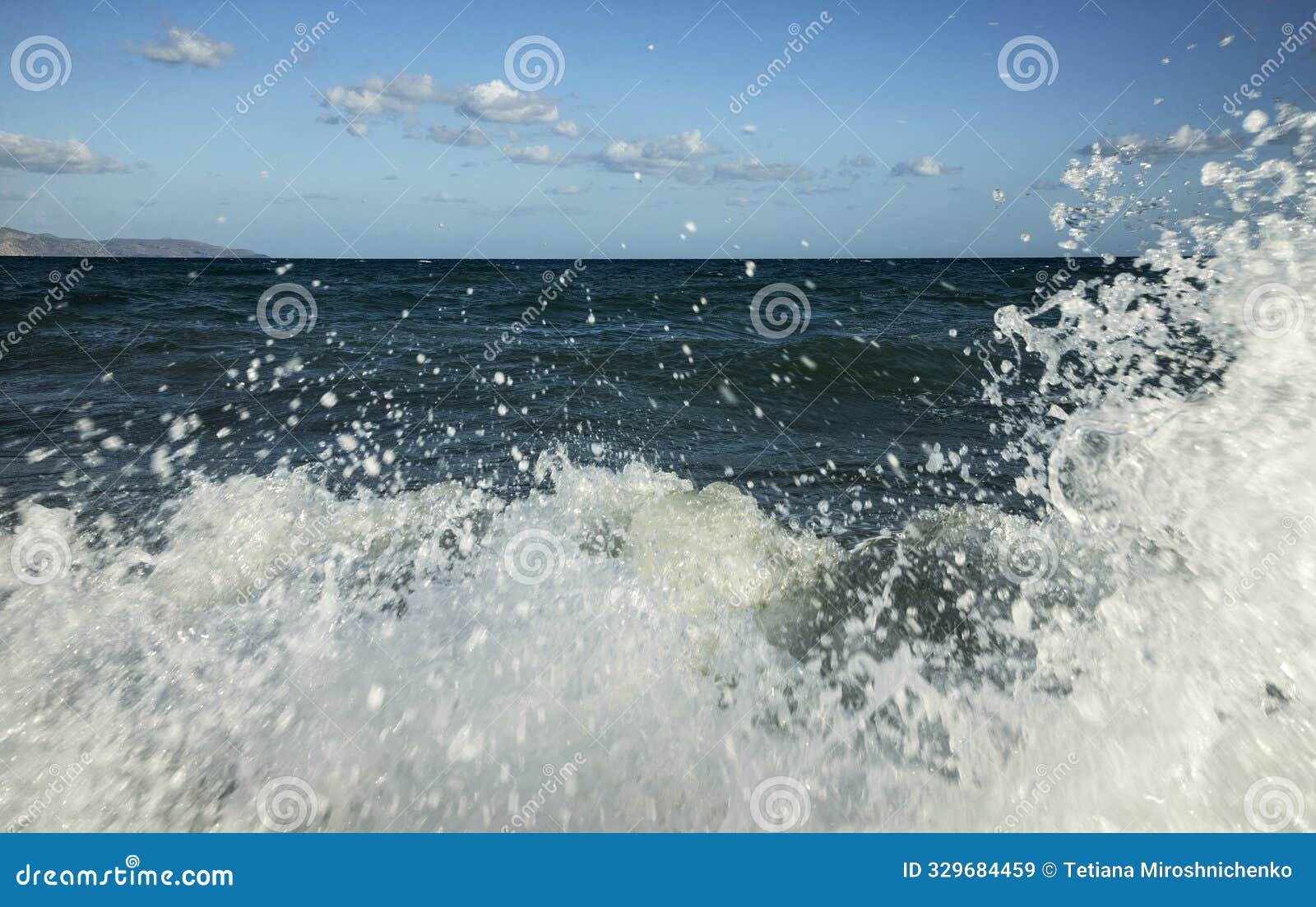 Waves Splashing in the Sea, Mediterranean Sea Stock Image - Image of ...