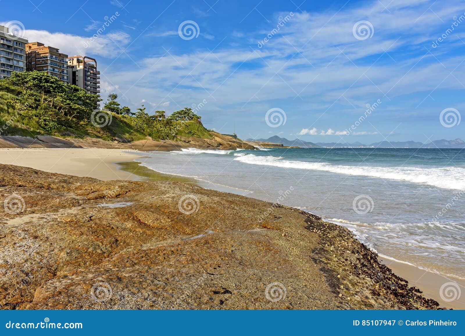 Waves and Stones on Devil`s Beach Stock Image - Image of carioca ...