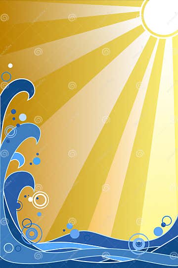 Waves and Sun stock vector. Illustration of water, pattern - 2325559
