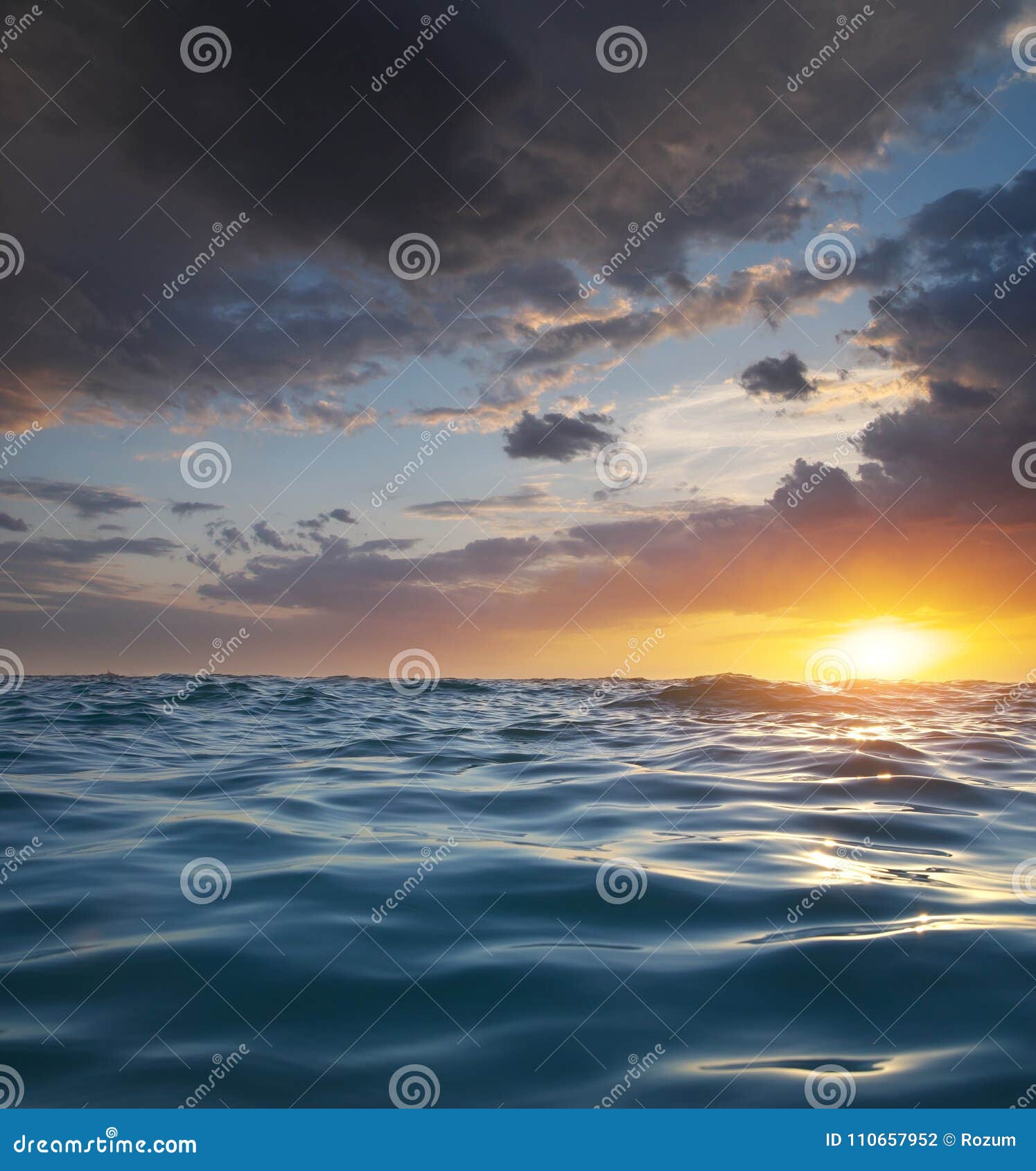 Waves on sunset. stock photo. Image of clear, summer - 110657952