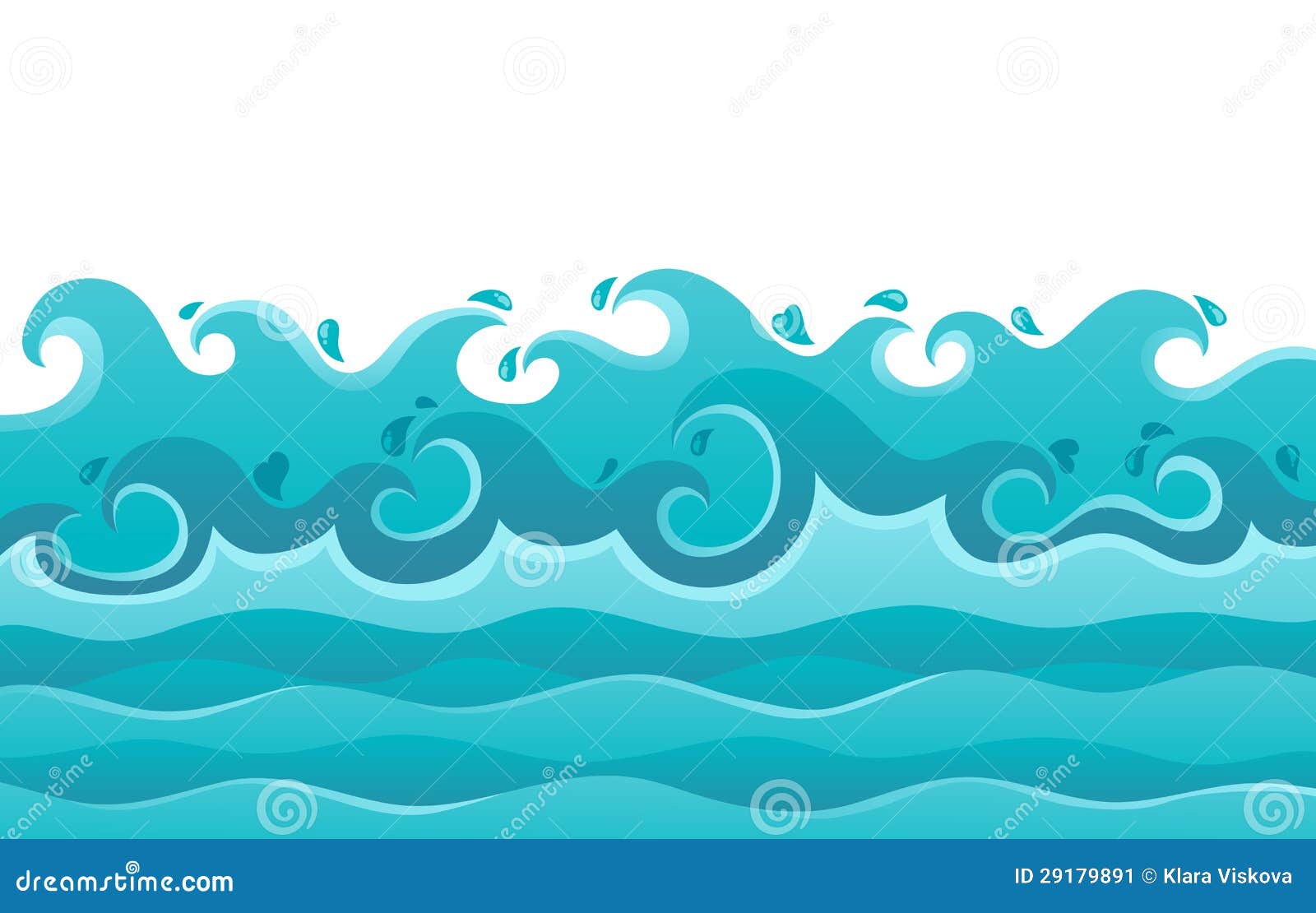 Sea Waves Cartoon Vector | CartoonDealer.com #6036551