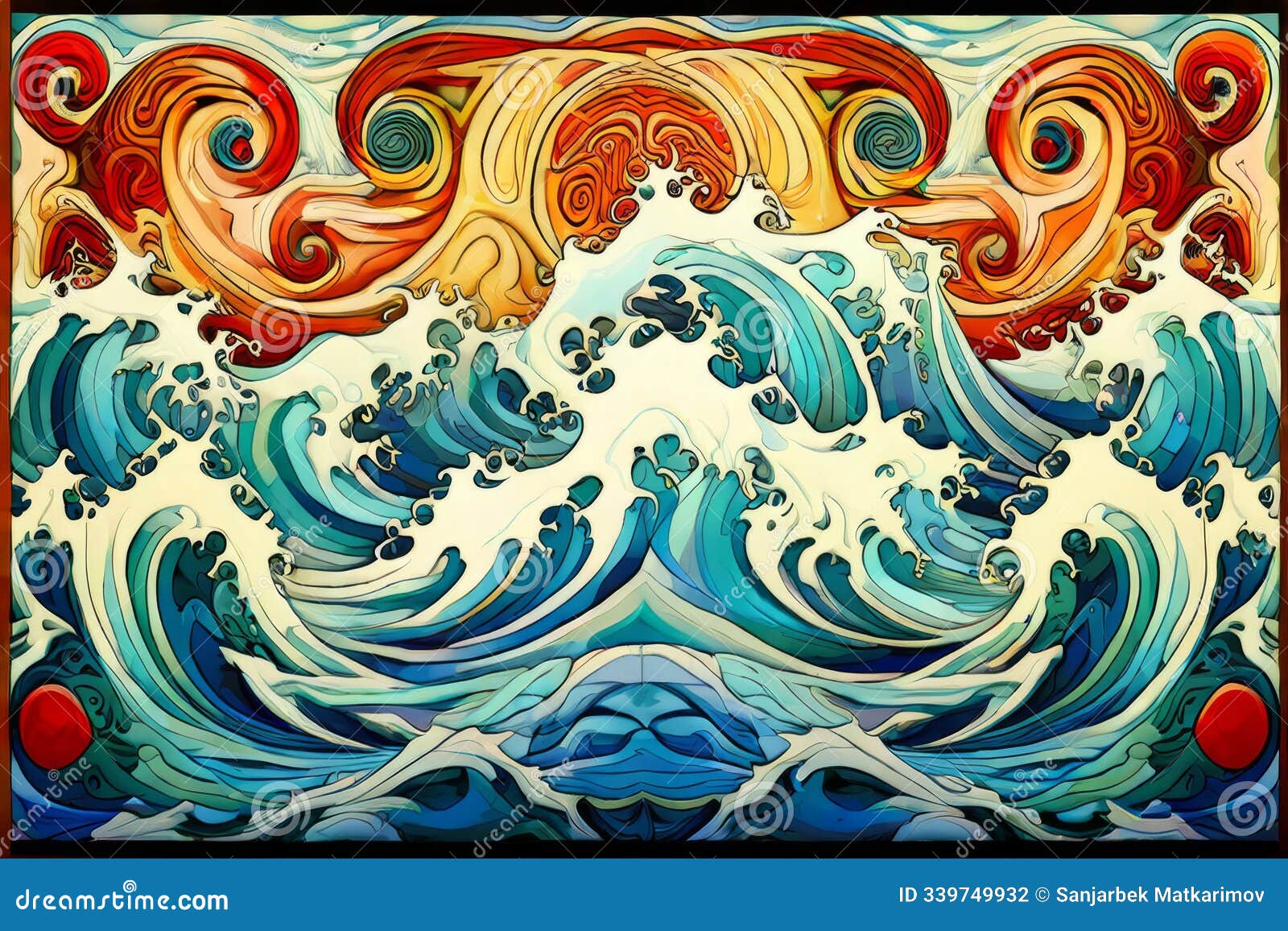 Waves of Time a Waves of Time Pattern with Ancient Symbols Shape Stock ...