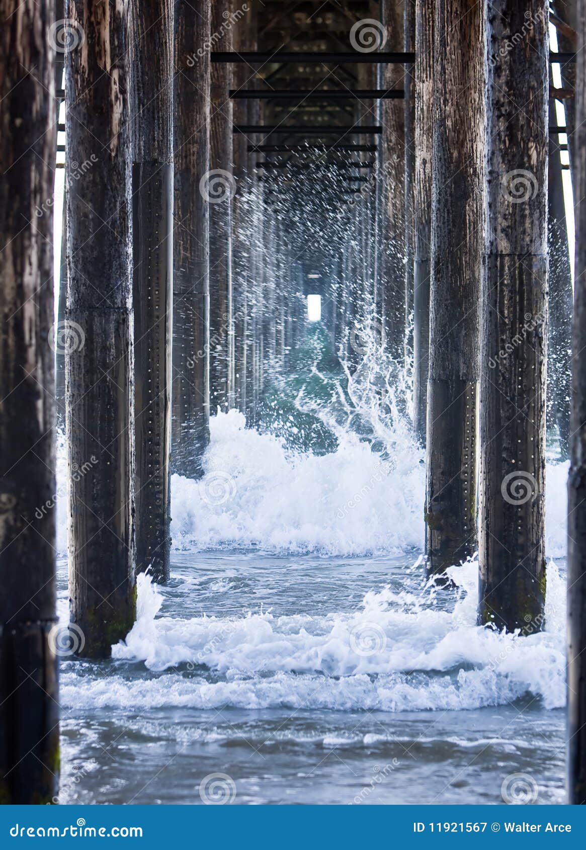 Waves Under a Pier stock image. Image of beauty, storm - 11921567