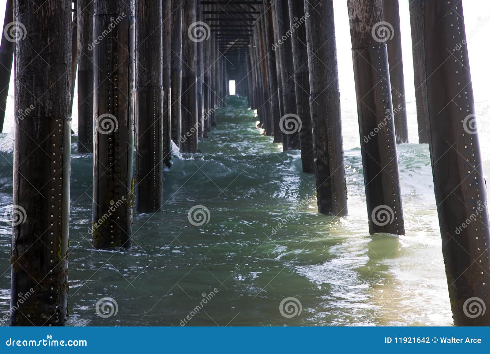 Waves Under a Pier stock photo. Image of outdoors, rock - 11921642