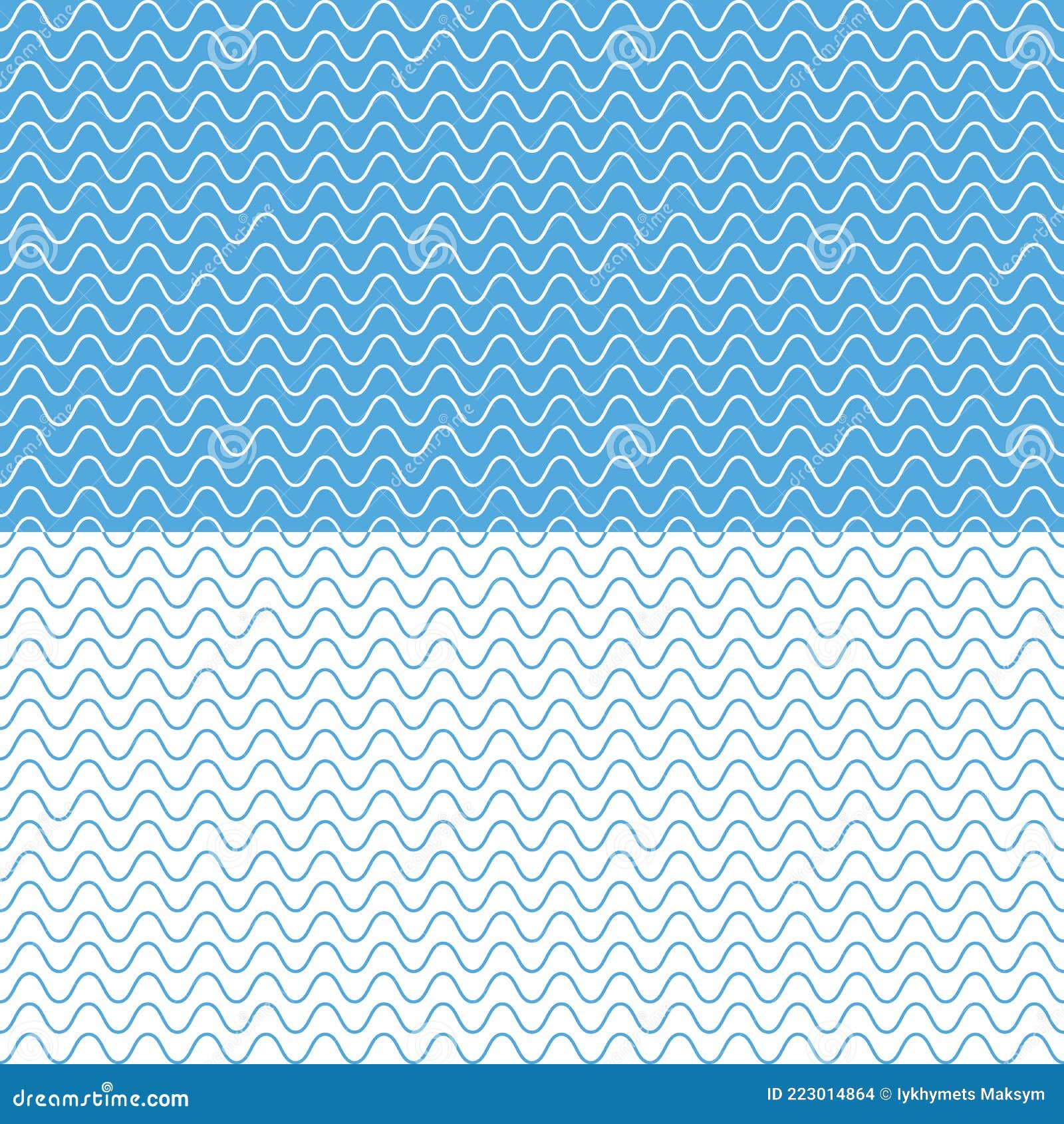 Waves Vector Background. Marine, Sea, Ocean Seamless in Horizontal ...