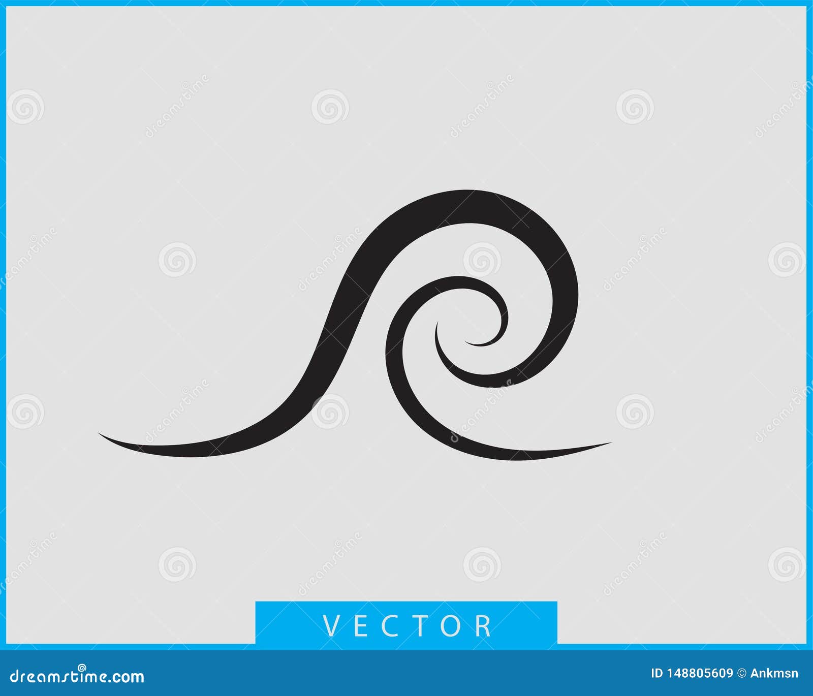 Waves Vector Design. Water Wave Icon Stock Vector - Illustration of ...