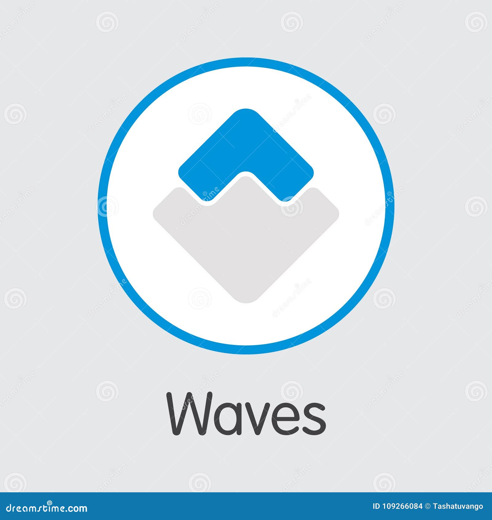 Waves - Cryptocurrency Logo. Stock Vector - Illustration of market ...