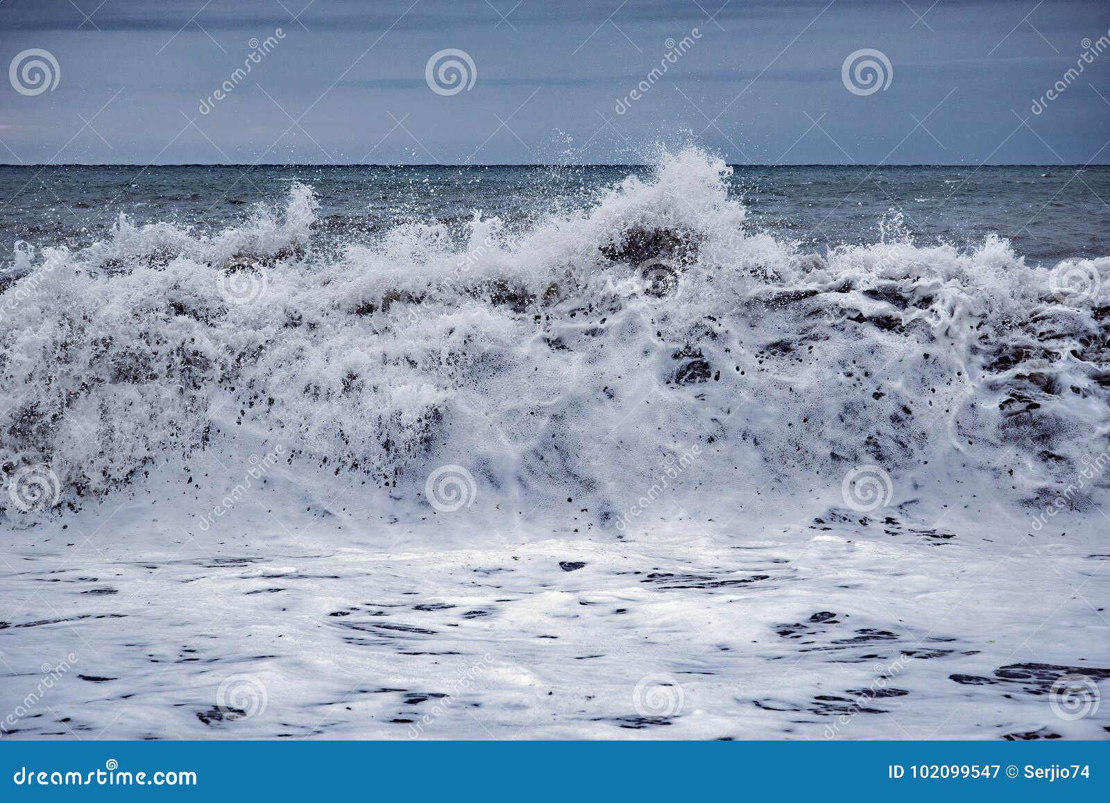Waves view at stormy time. stock image. Image of coast - 102099547