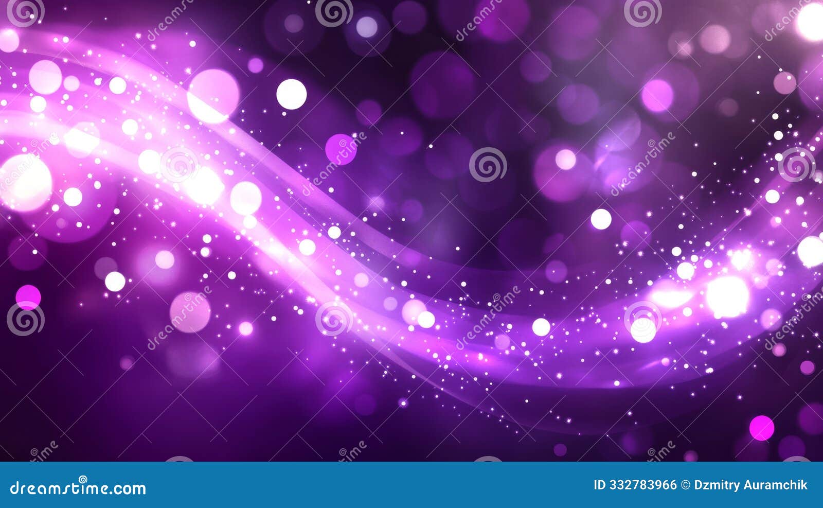 Waves of Violet and Pink Light with Floating Particles in Abstract ...