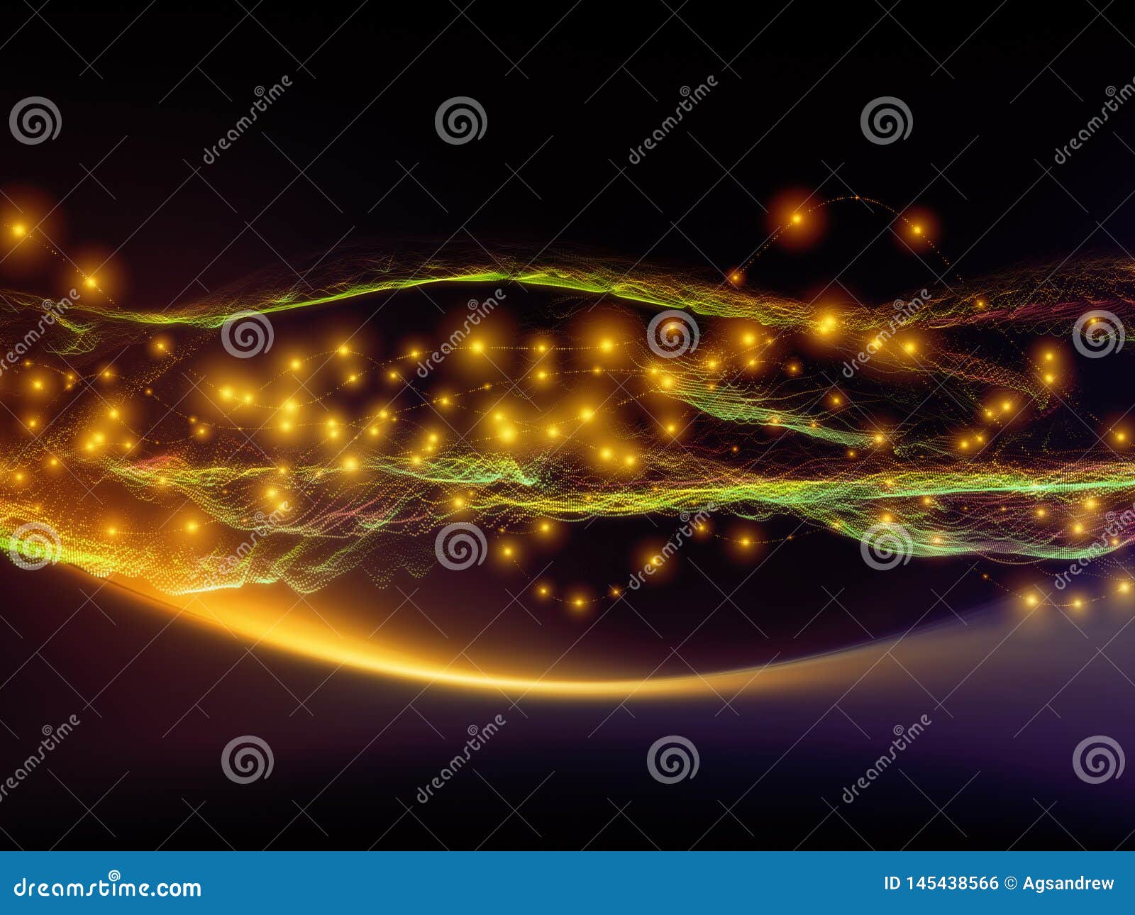 Waves of Virtual World stock illustration. Illustration of effect ...