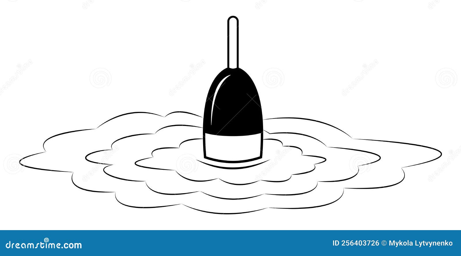 The Float On Waves Above And Under Water. Design. Concept Of Fishing ...