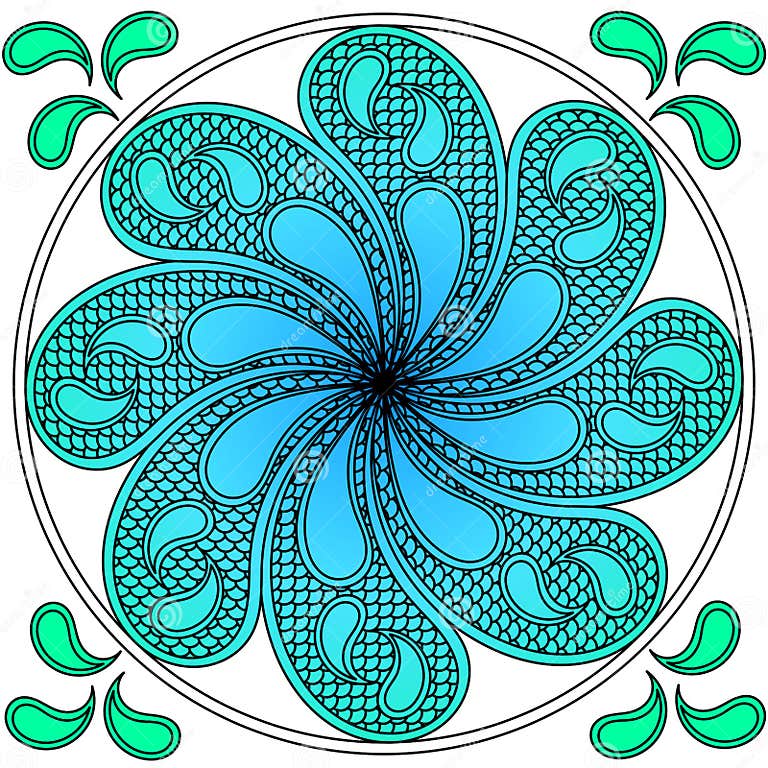 Waves water mandala stock illustration. Illustration of balls - 90717083