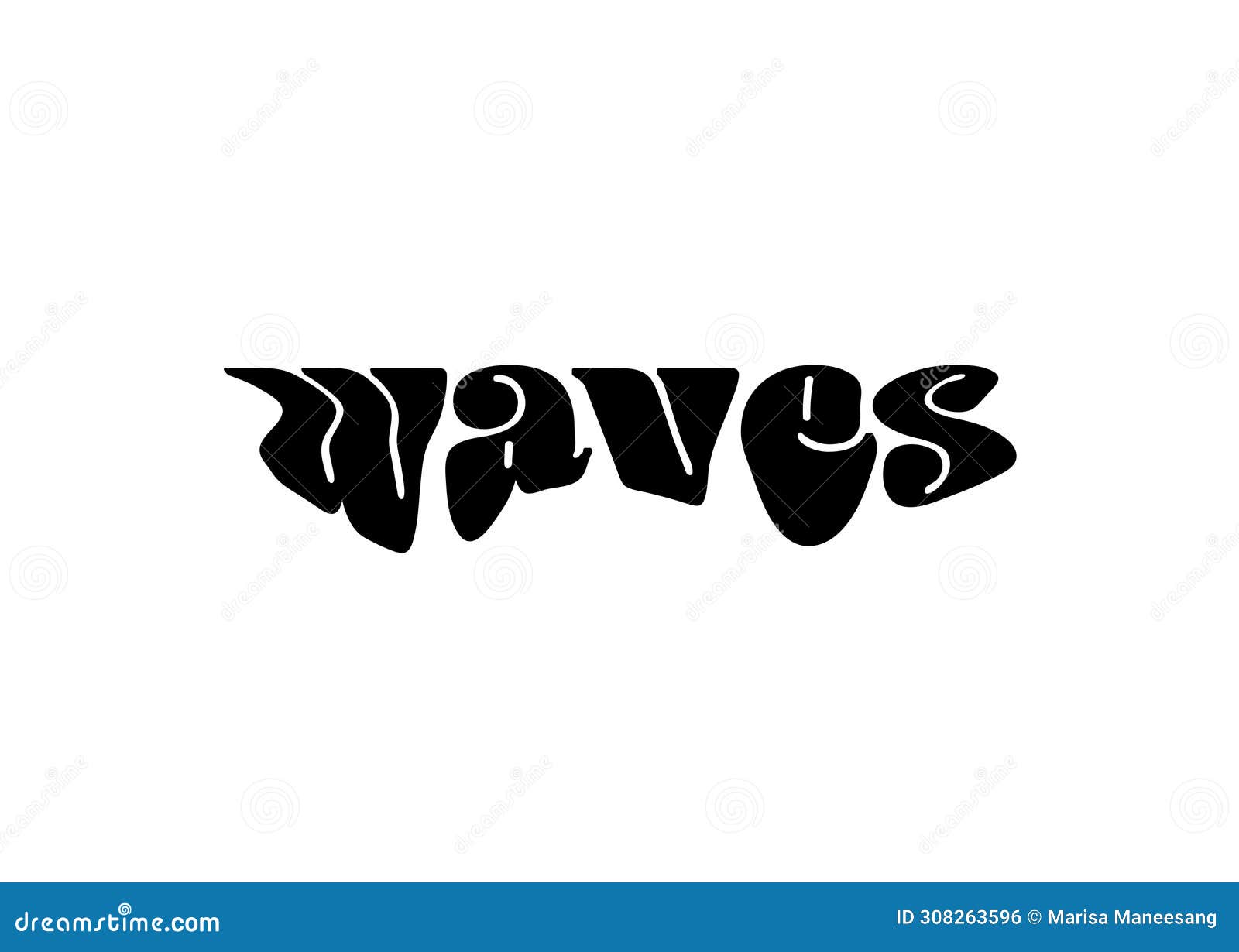 Black Melting Bold Waves in Lowercase Typography, Psychedelic ...
