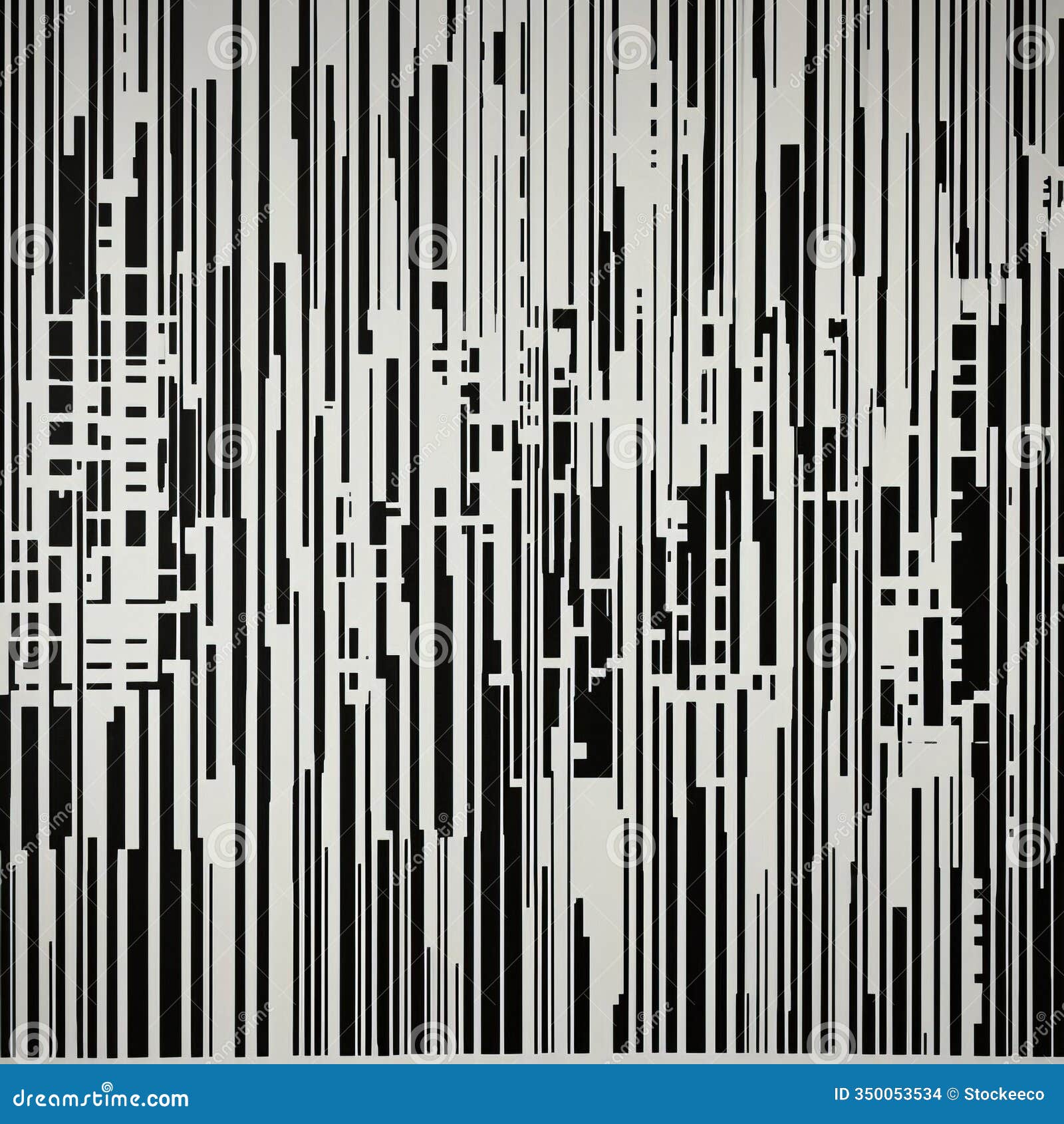 Wavey Barcode Artwork with Black and White Ink Stock Illustration ...